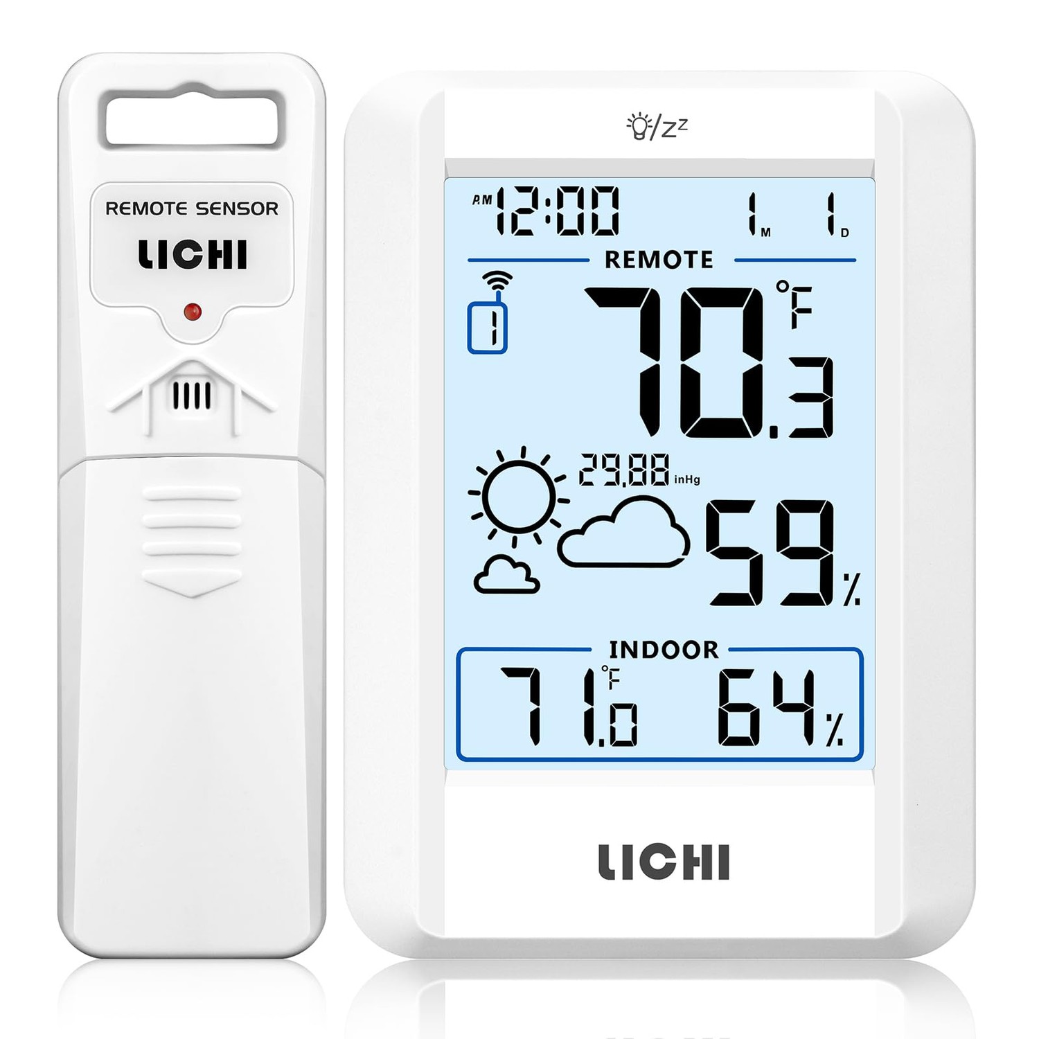 Indoor Outdoor Thermometer Wireless Weather Station Inside Outside ...