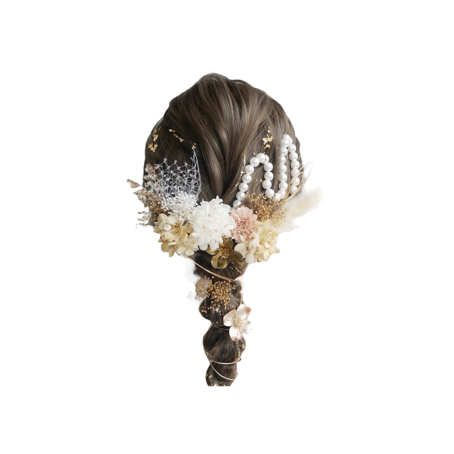 [Lomeri] Romeri Pearl Hair Ornament, Dried Flowers, Coming-of-Age ...