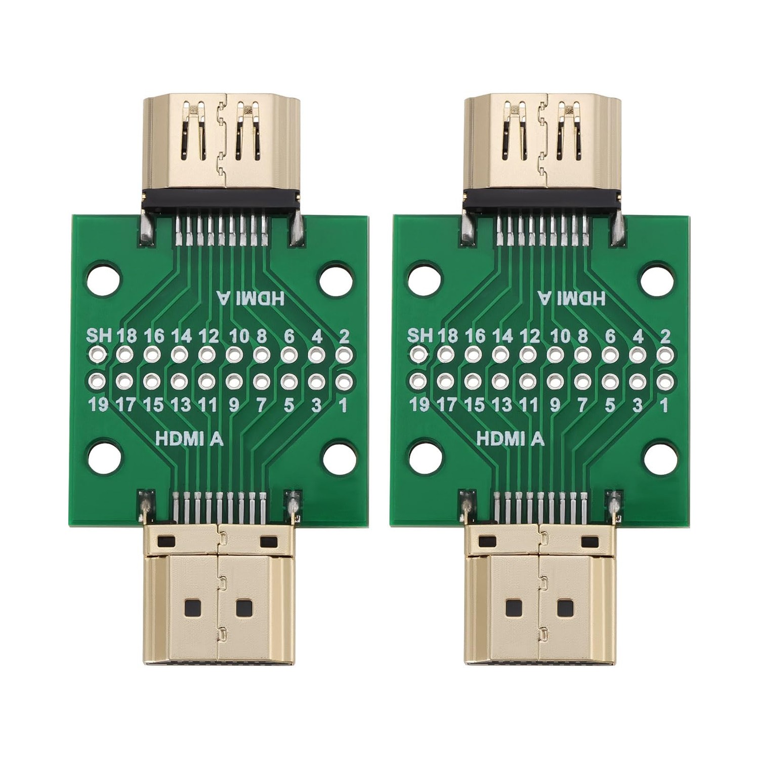 OTOTEC HDMI Type A Male to Female 19 Pins 2.54 mm Double Sided Female ...