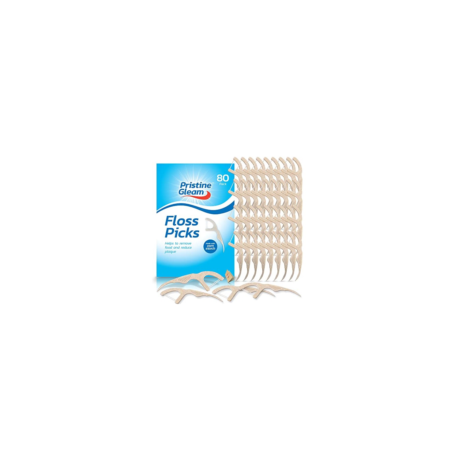 80pk Corn Starch Floss Harps | Biodegradable Floss Picks, Floss Sticks ...