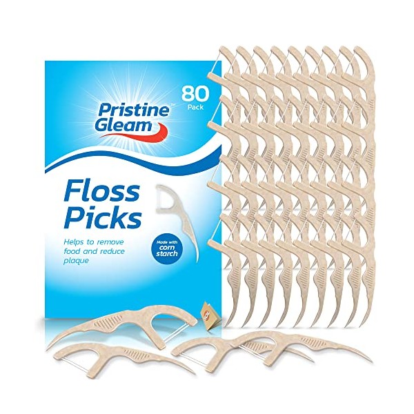 80pk Corn Starch Floss Harps | Biodegradable Floss Picks, Floss Sticks ...