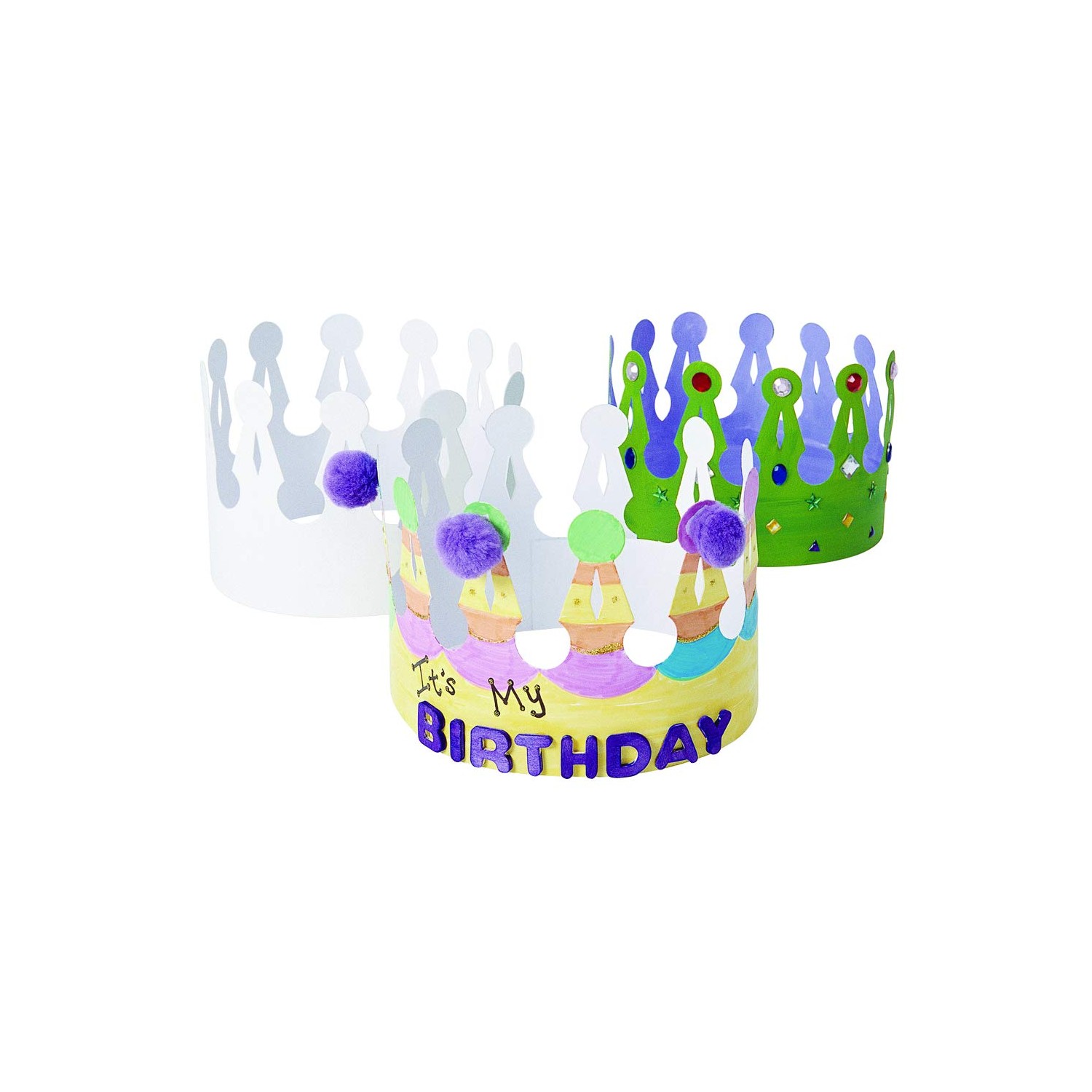 Colorations DIY Cardstock White Crowns, Set of 24, Sturdy, Adjustable ...