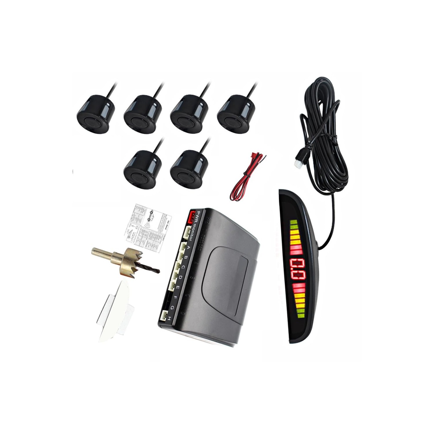 KACEPAR Cars Parking Assistance Reversing Radar with 6 Sensors, Alarm ...