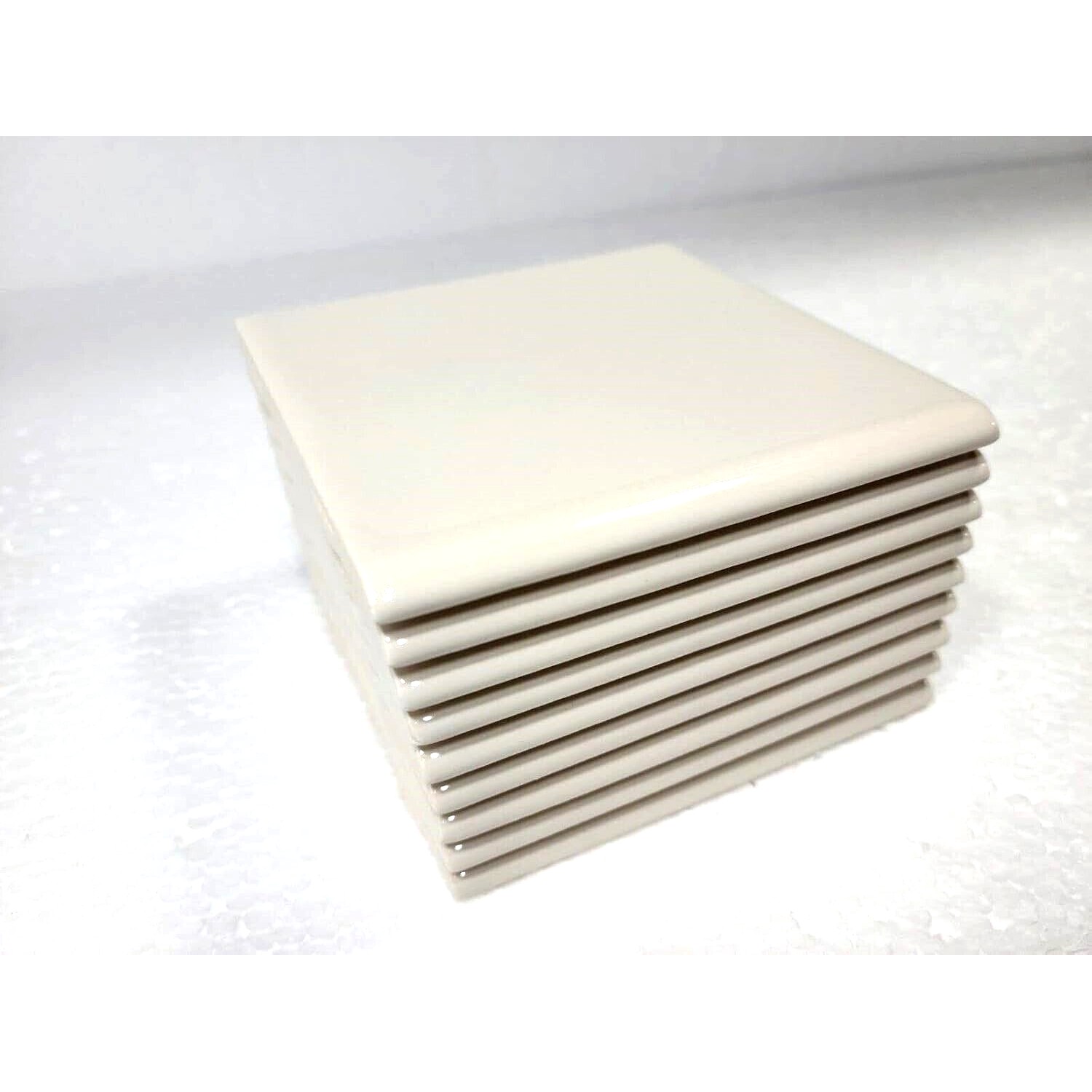 Daltile Beige Bone Almond Ceramic 4.25 in Bullnose Tile 4x4 Square ...