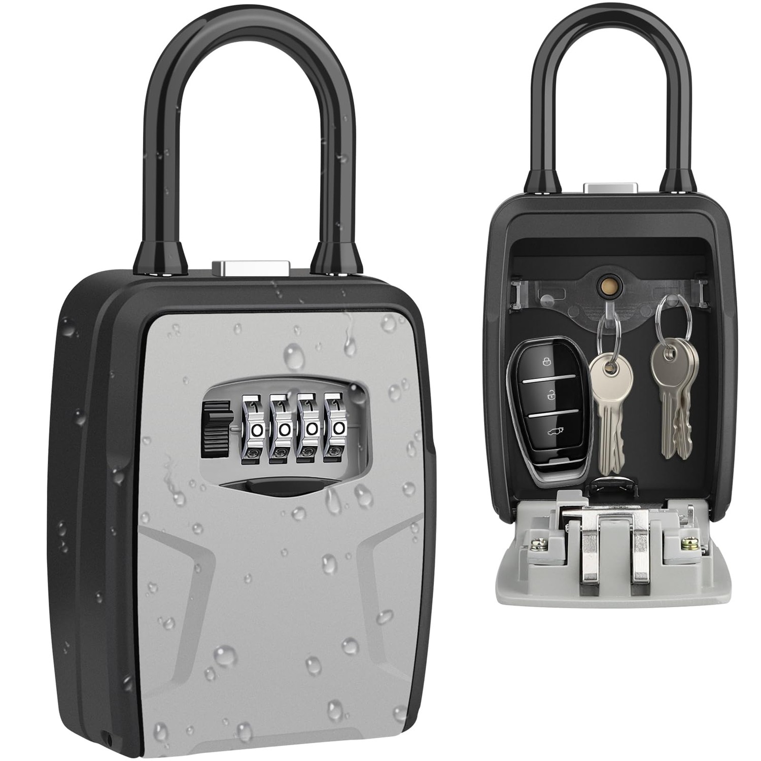 Large Key Lock Box Outdoor, [Hanging & Wall Mounted] Diyife Lock Box ...