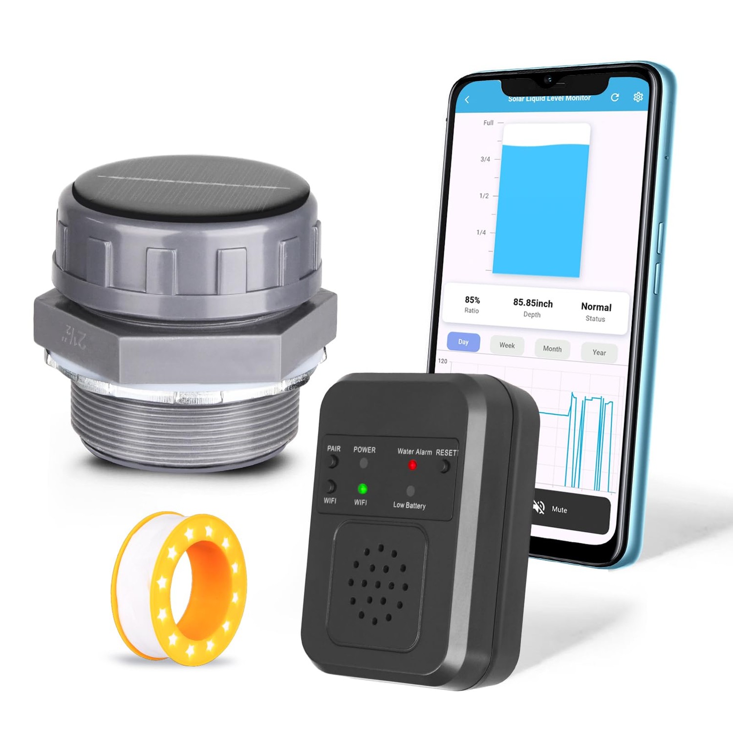 WiFi Solar Tank Level Monitor, briidea Water Oil Tank Level Sensor with ...