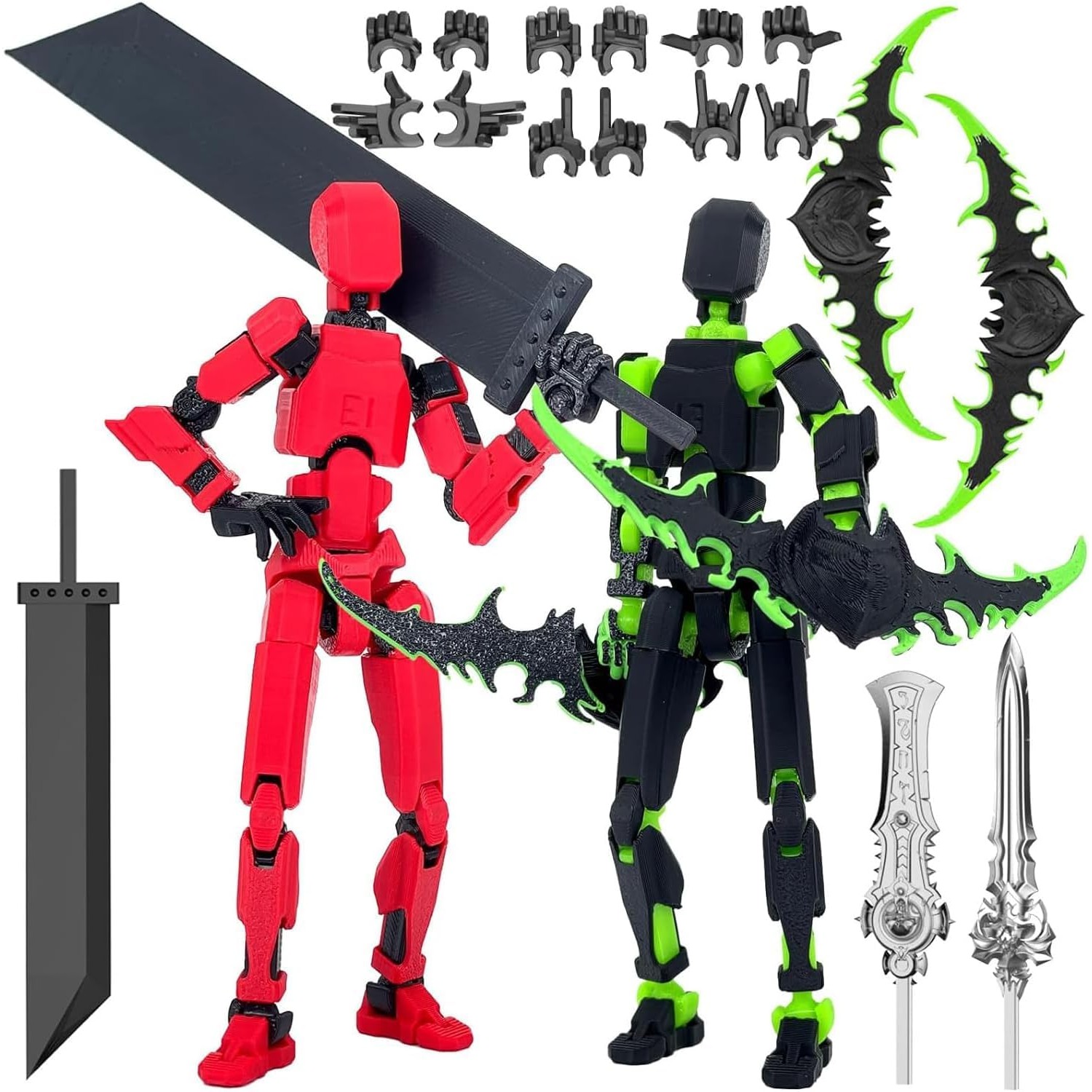 Pack of 2 T13 Action Figures, T13 Action Figures, 3D Print of Movable ...