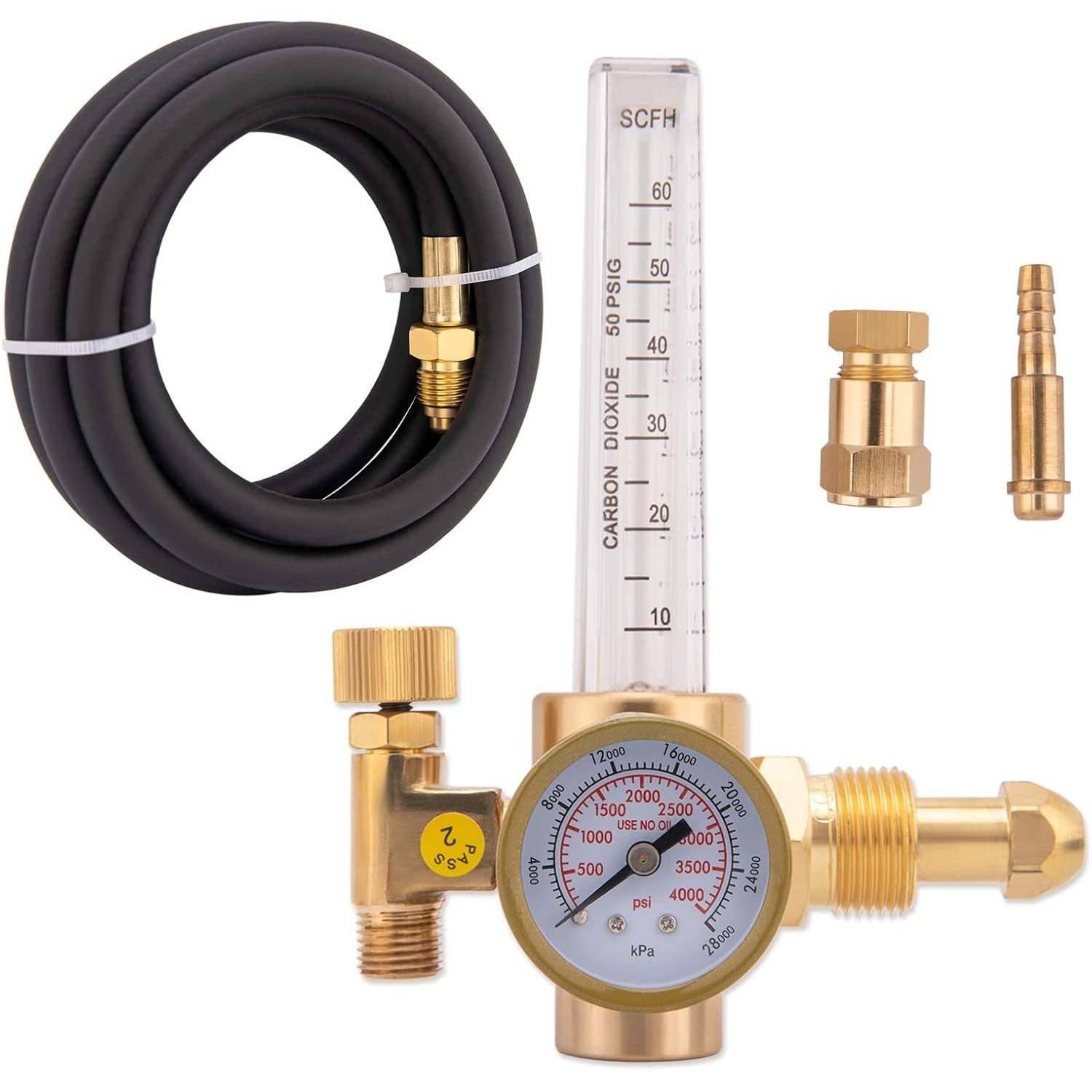 Argon Co2 Regulator for Mig Welder Gas Regulator With 6.6Ft Gas Hose 10 ...