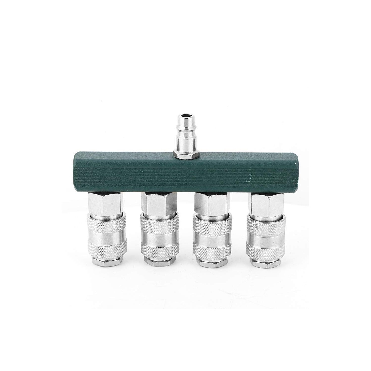 4-Way Air Hose Splitter, T-Style 5 Port Quick Connect Manifold, 1/4 ...