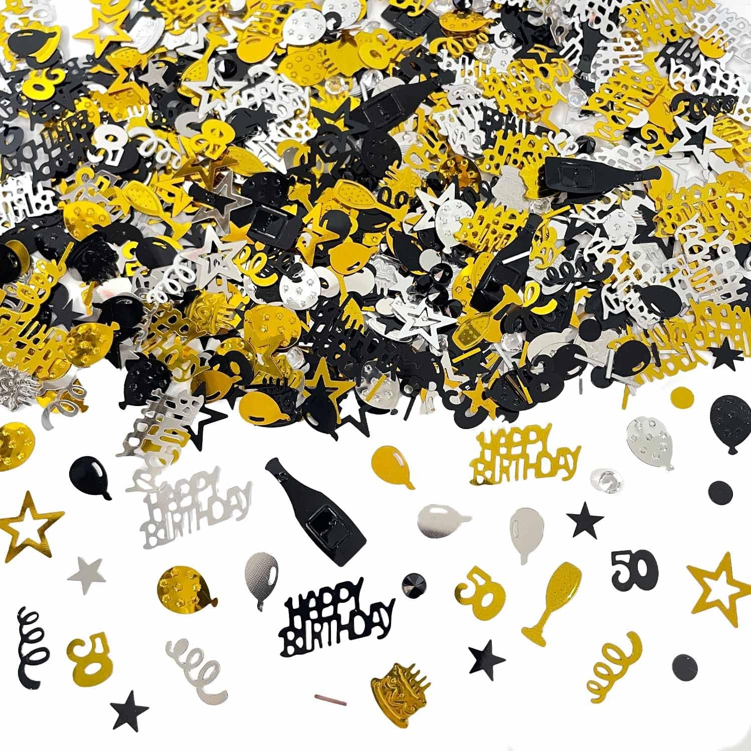 WEIKA 50th Birthday Confetti 50 Confetti Party for Table Metallic Foil ...