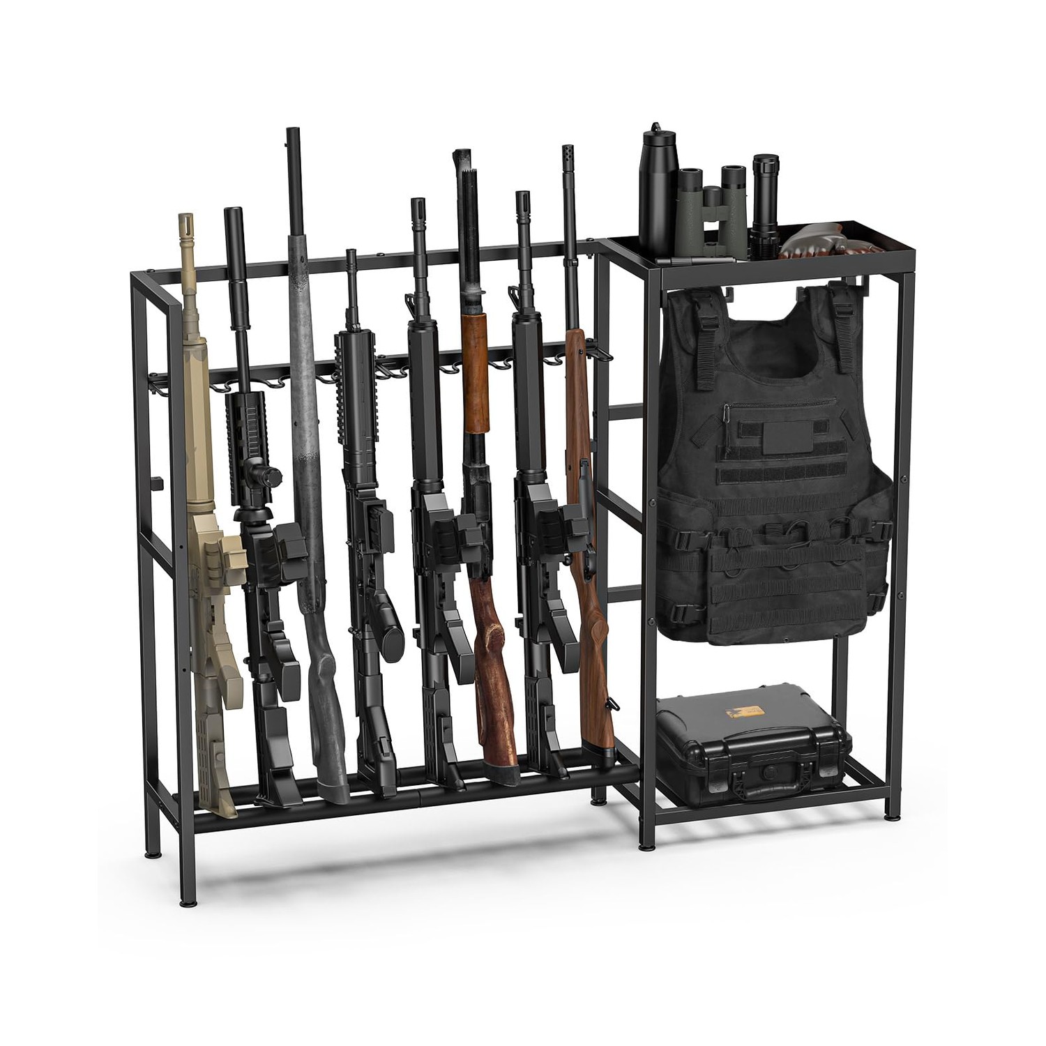 CVLIFE Gun Rack Stand, Vertical Rifle Rack Floor Stand with Tactical ...