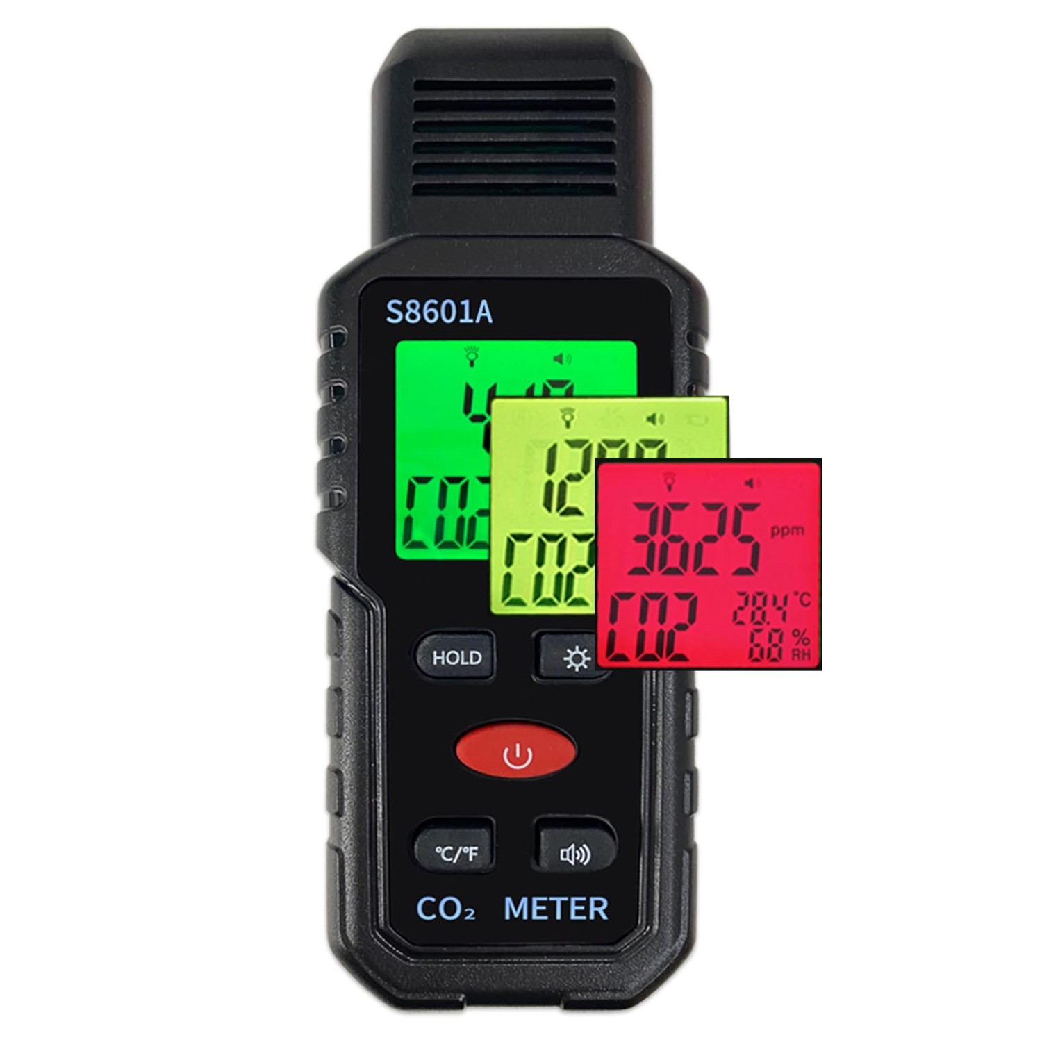 Handheld Carbon Dioxide Detector,CO2 Meter,3 in 1 Portable CO2 Detector ...