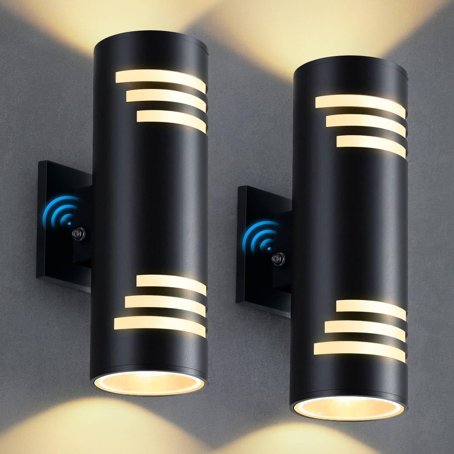 Zinola Dusk to Dawn Outdoor Lighting 2 Pack, Modern Outdoor Wall Lights ...