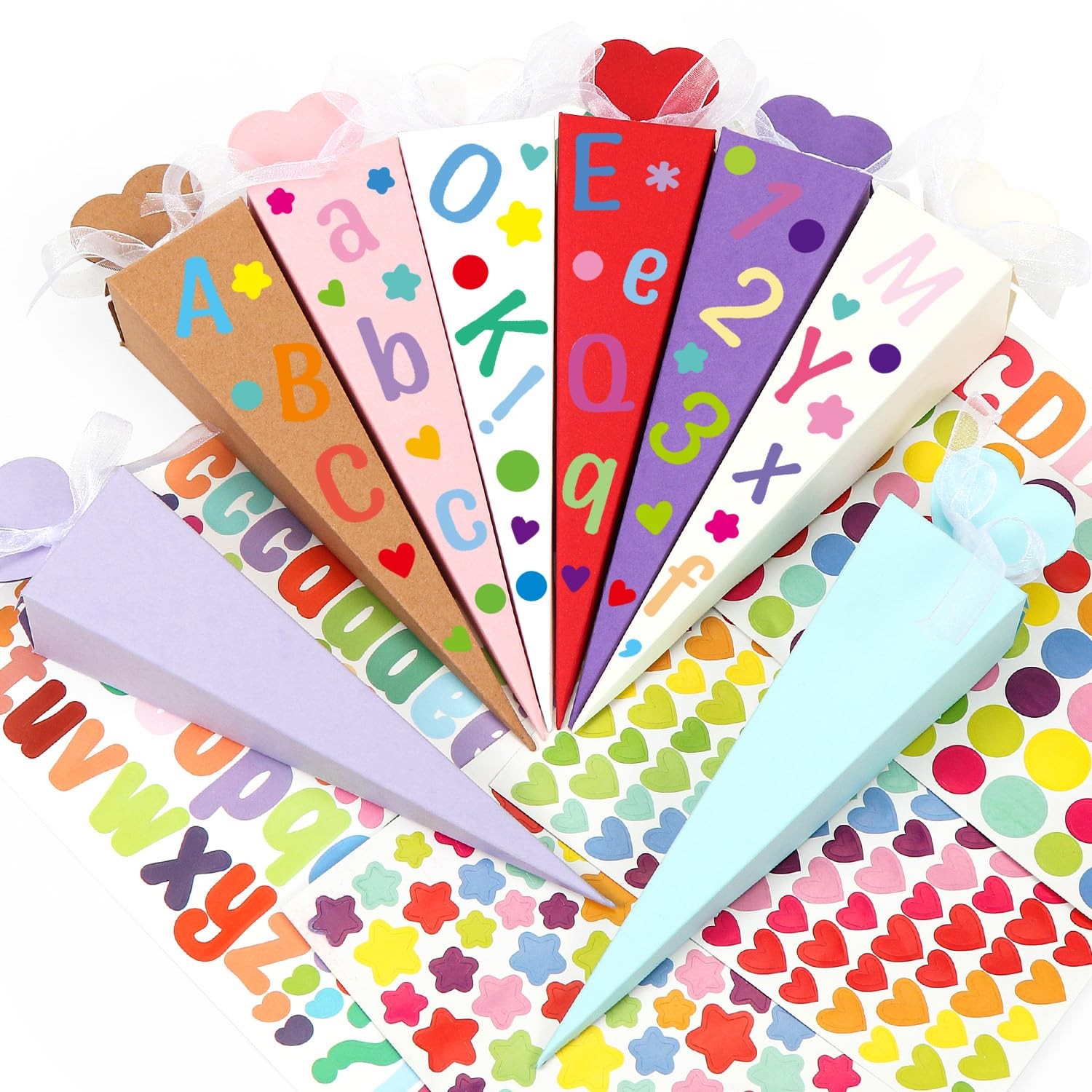 O-Kinee Sibling School Cone, Sugar Bag for Filling for First Day of ...