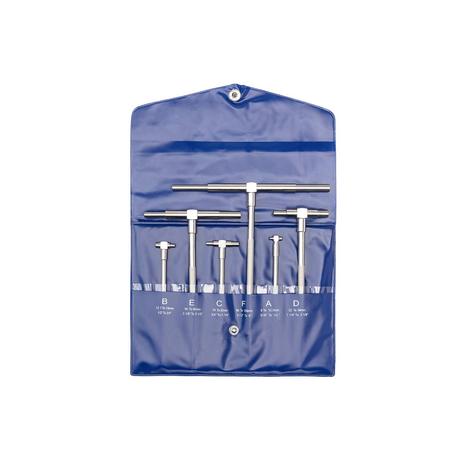 Beslands 6 Pc Telescoping Gage Set, 5/16" - 6" Range, T-Bore Hole ...