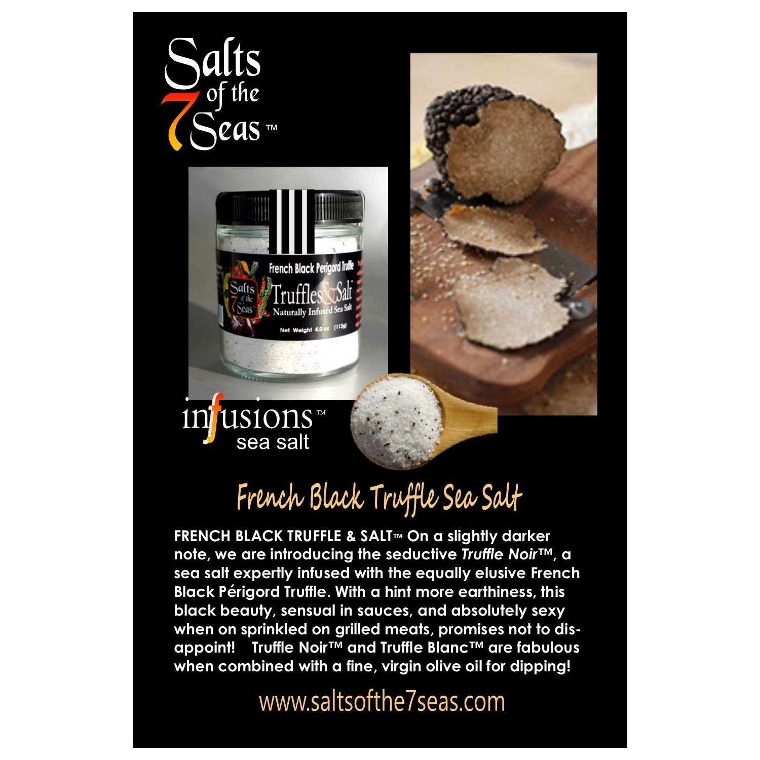 Salts of the 7 Seas Truffle Noir French Black Truffle Salt - ibspot.com