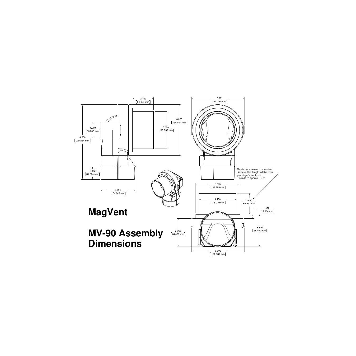 MagVent MV-90 Magnetic Dryer Vent Coupling - ibspot.com