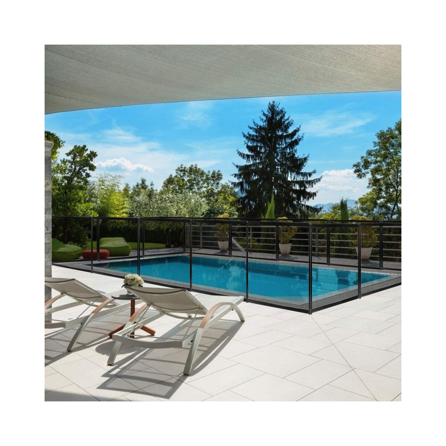 Giantex Pool Fence in Ground Fencing Section 4Foot X12Foot Kit Safety ...