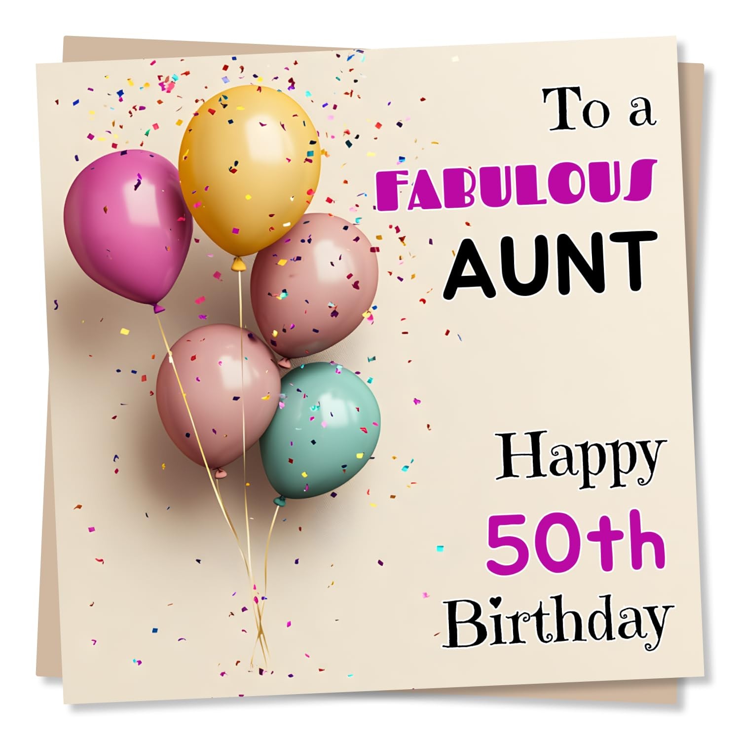 Beautiful Happy 50th Birthday Card For Aunt - Fifty - Special Aunty ...