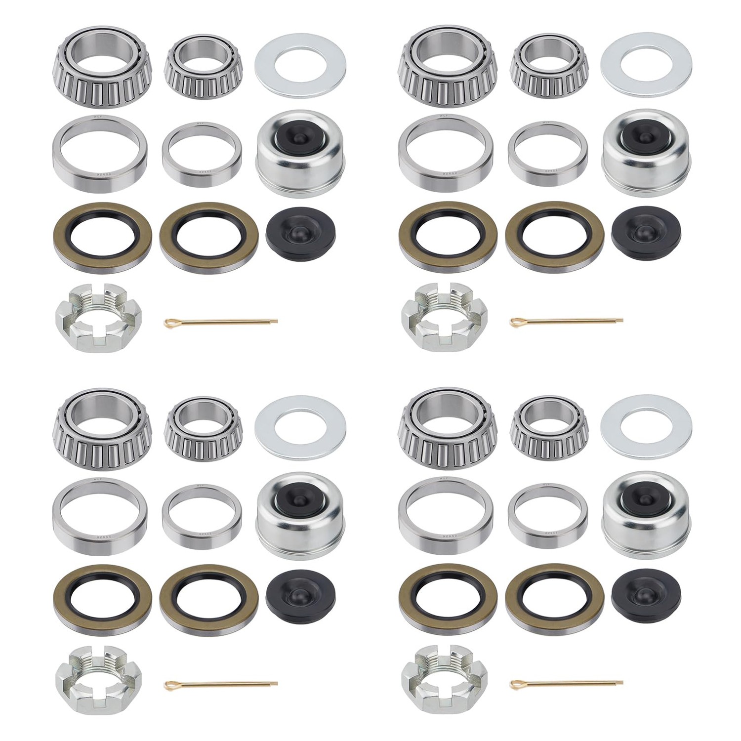 Racewill 4 Sets 25580 14125A Boat Trailer Axles Bearing Kits, Grease ...