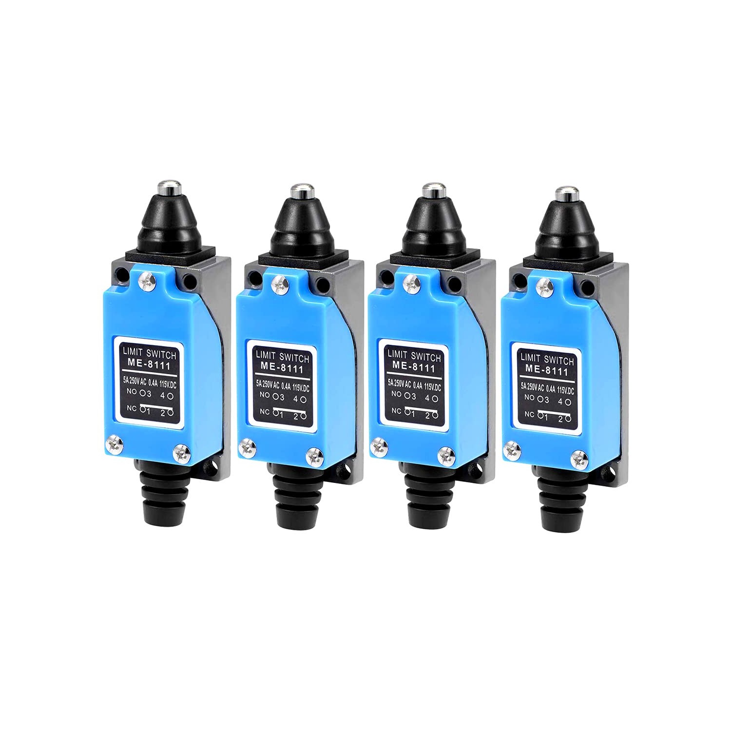 GUUZI 4pcs Plunger Limit Switch 1NC 1NO ME-8111 Plunger Momentary Limit ...