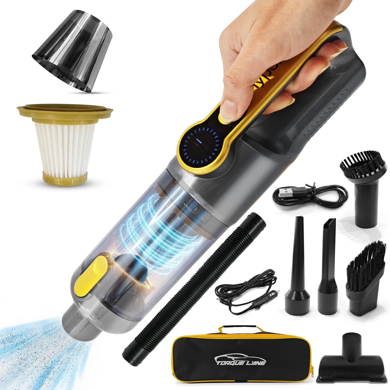 HyperVac 2-in-1 Handheld Cordless Car Vacuum + Blower | Suction Power ...