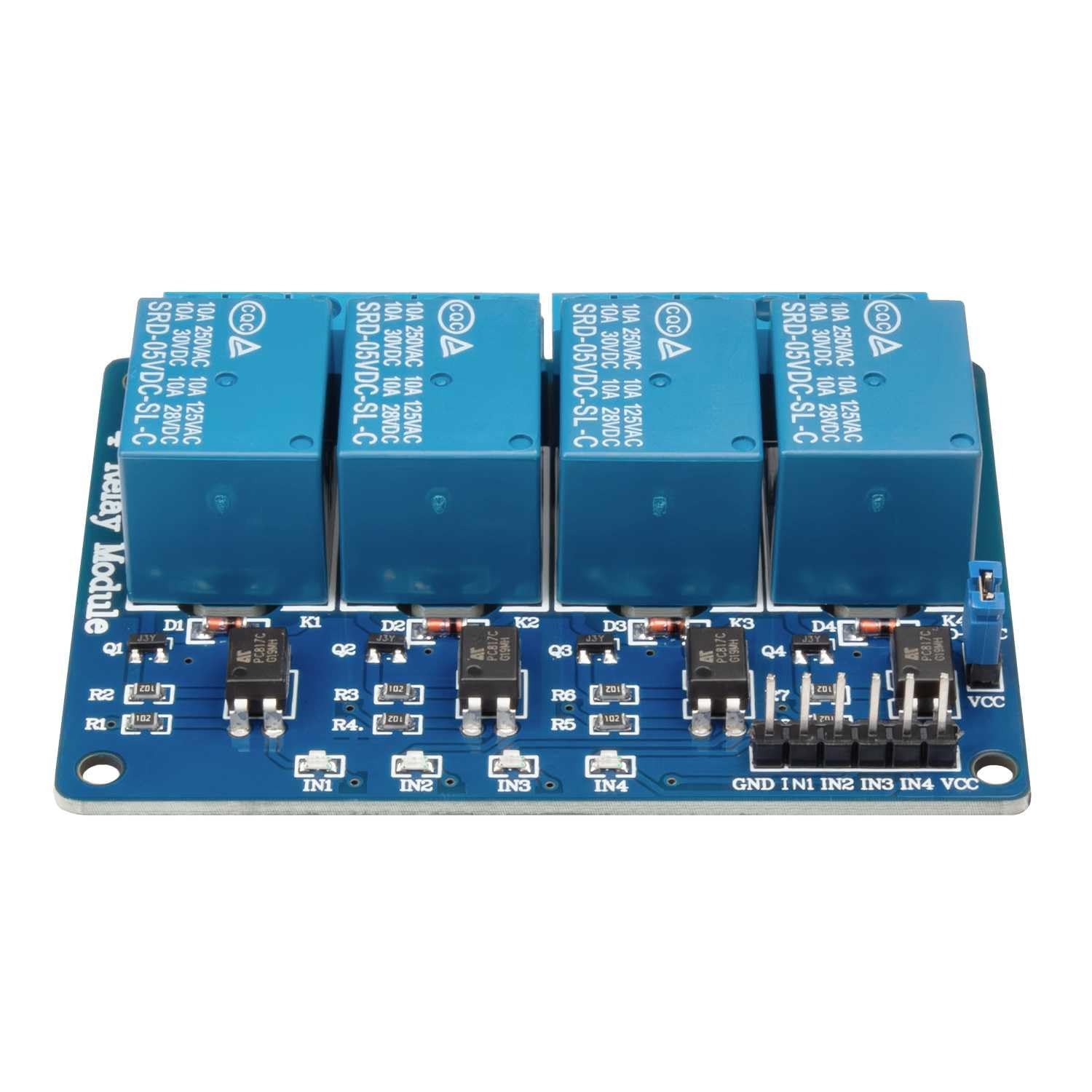 OcioDual Card Relay Shield Optocoupler Module 4 Channel Relay 5V 10A ...