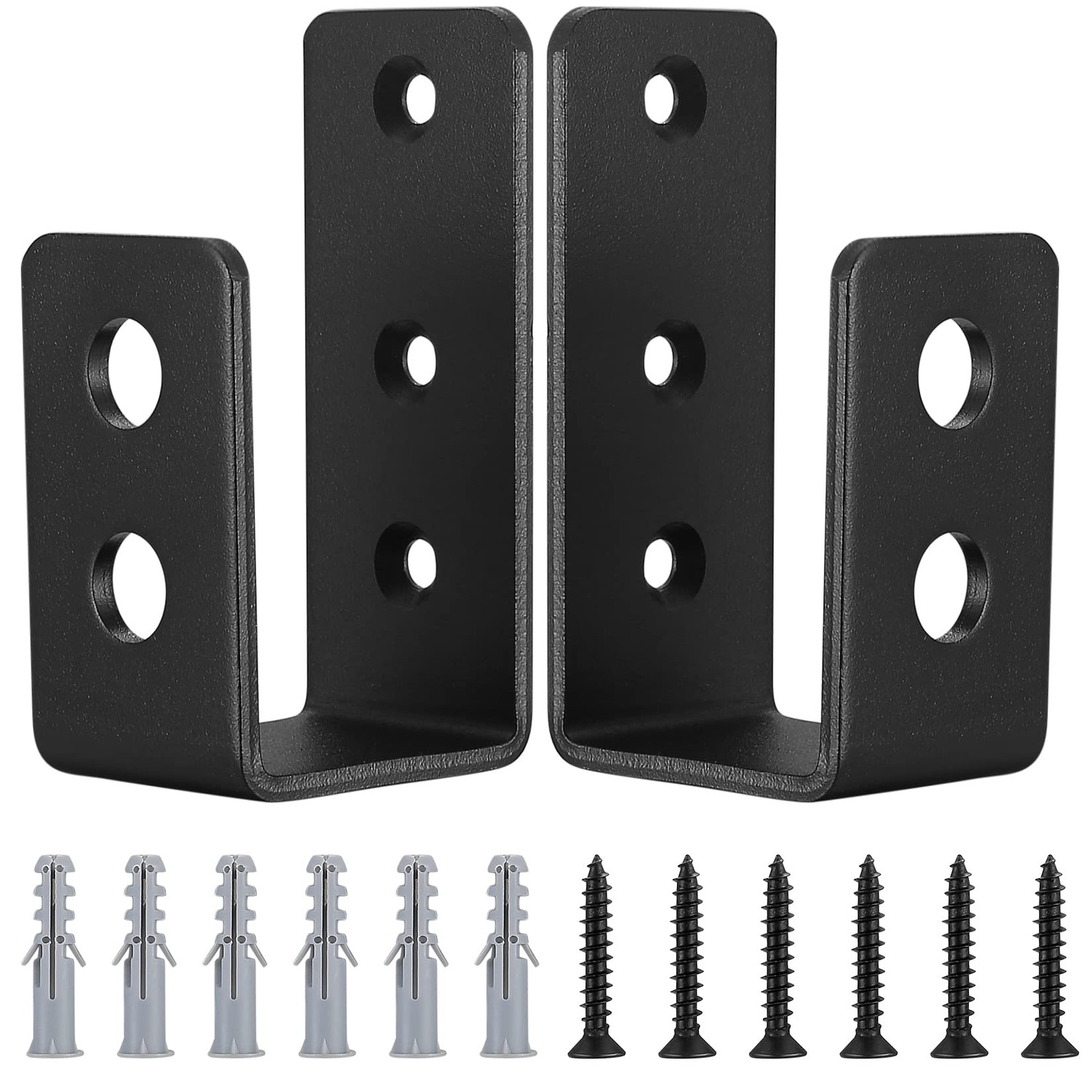 2 Pcs Door Barricade Brackets, Door Barricade Clamps U Brackets, U ...