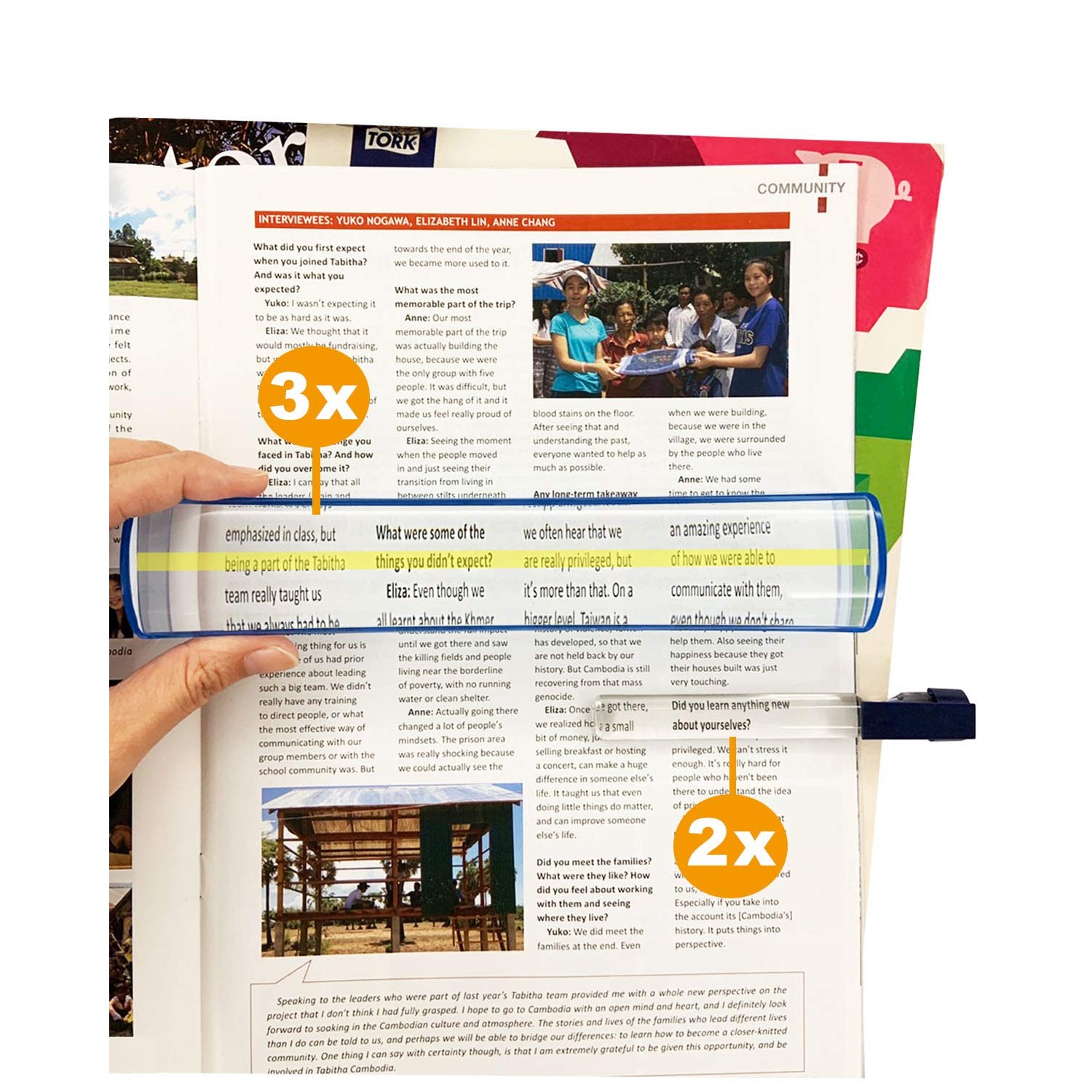 MAGDEPO Domed Bar Magnifier 3X 8 inch Optical Tool Bar Magnifying Glass ...