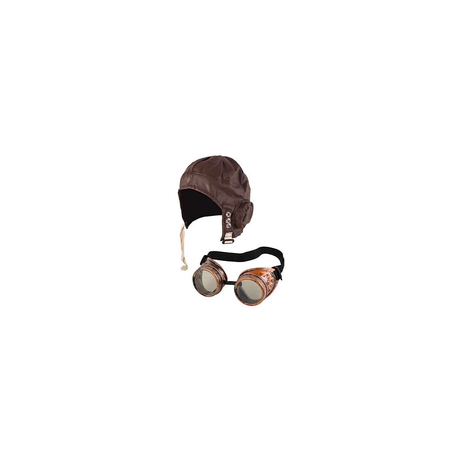 FNA FASHIONS® Biggles Hat Pilot Goggles Frame Aviator Grandpa's Great ...