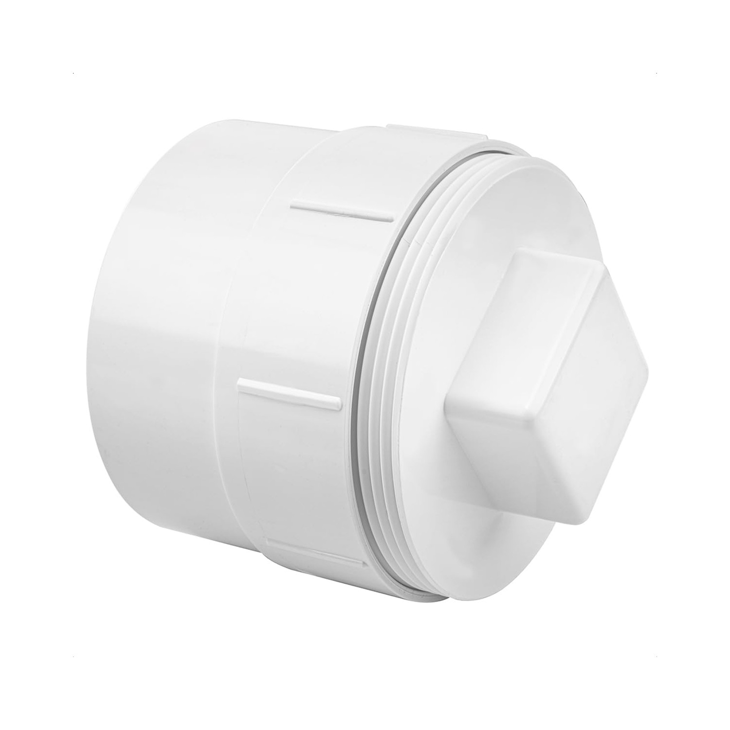 4" PVC Sewer Cleanout Adapter with Plug Pipe Fitting, PVC DWV Flush ...