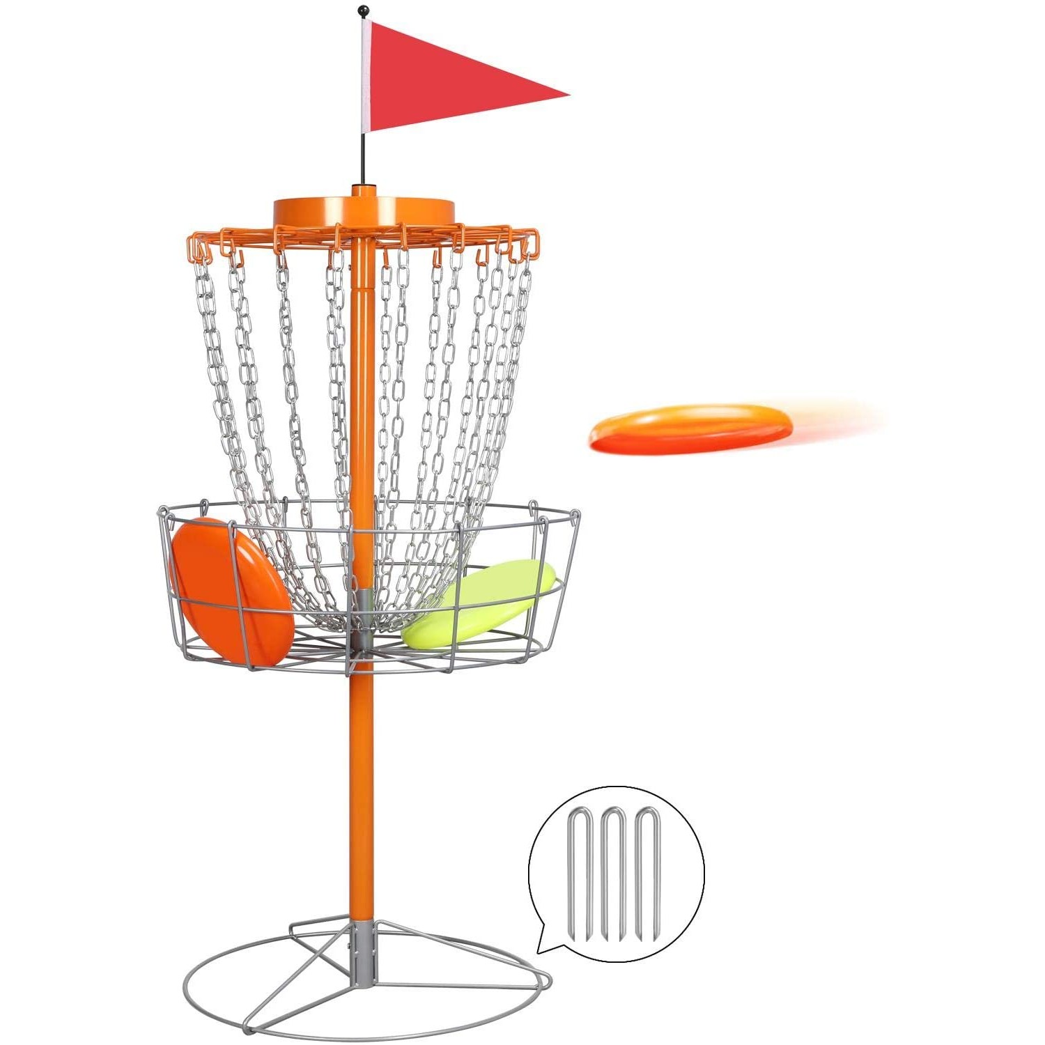 Yaheetech Portable Disc Golf Basket, Practice Target Steel Hole Heavy ...