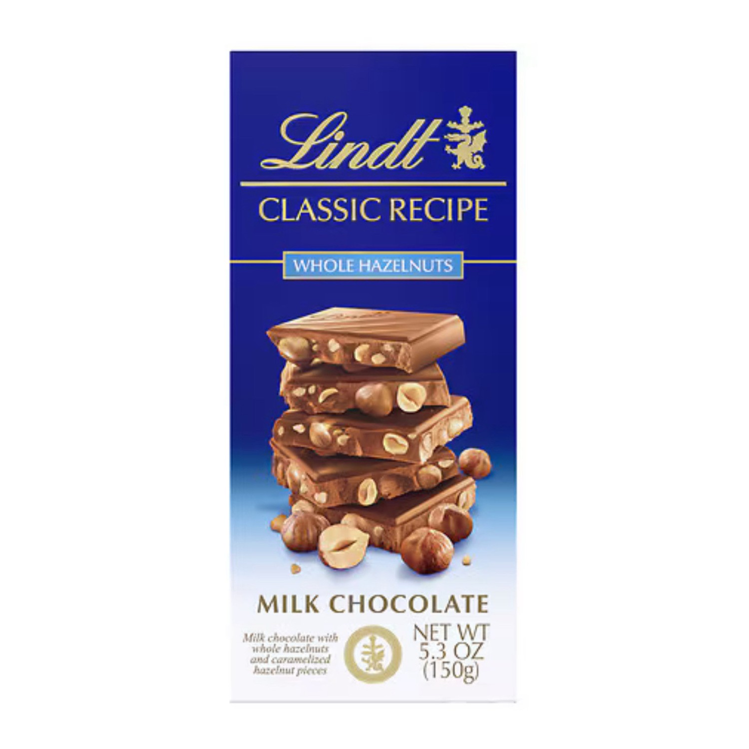 Lindt 🟢 New Lindt Classic Recipe Whole Hazelnut Milk Chocolate Pieces 5 ...