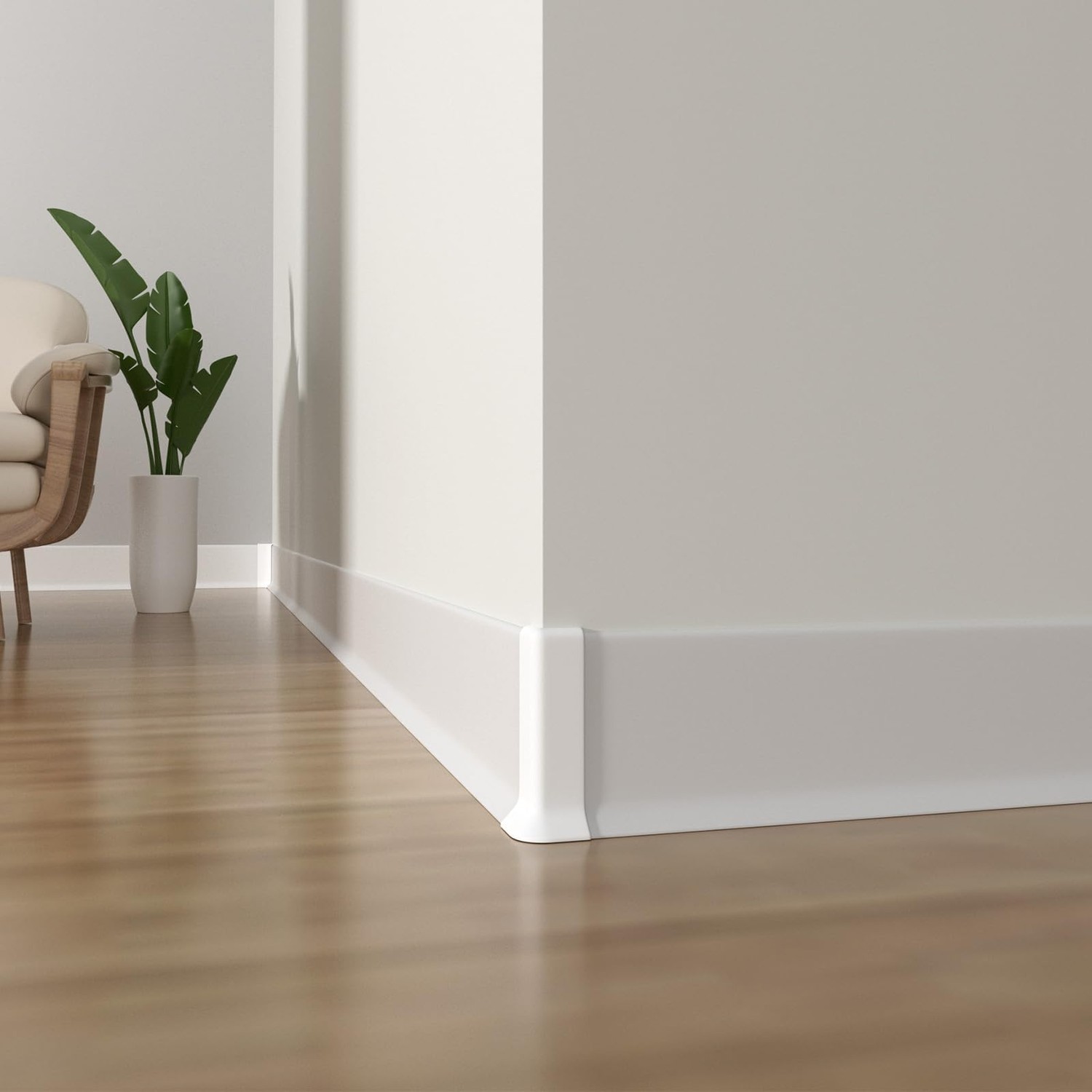 Risunpet Baseboard Corner Blocks 4inch, 4 Inside + 4 Outside Self ...
