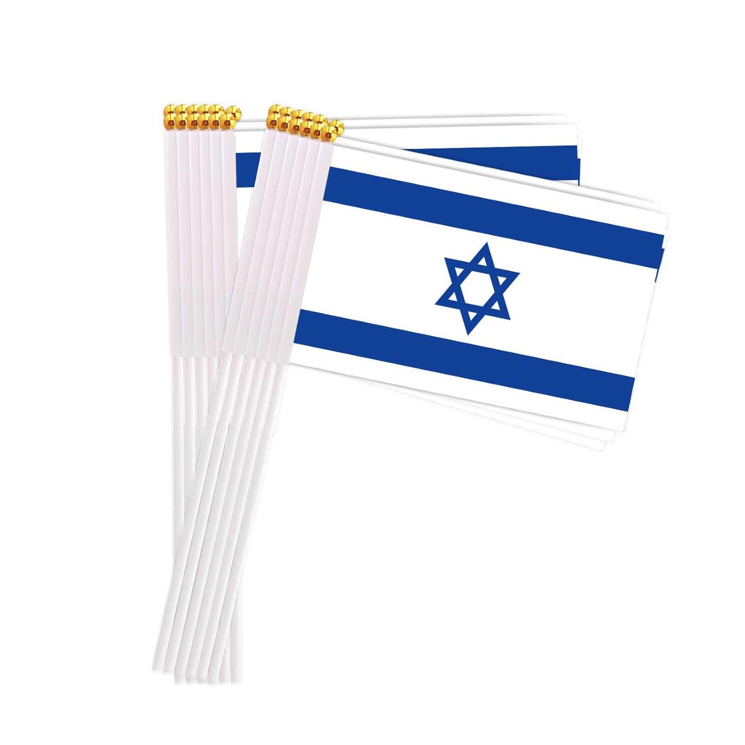 25 Packs Small Israel Flags on Handheld Stick，Miniature Israeli Flag ...
