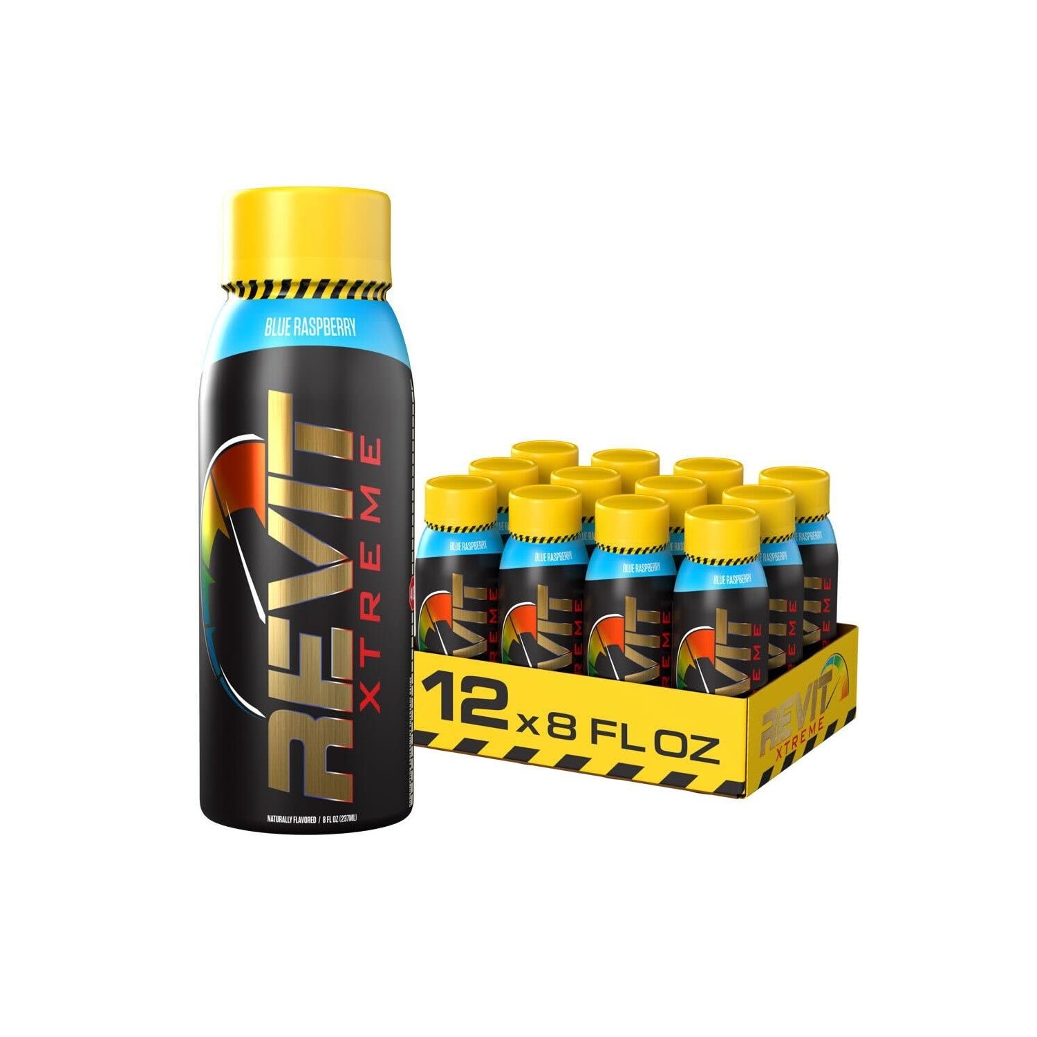Steel Revit Xtreme Energy Drink Blue Raspberry 8oz (12-Pack) | 375mg ...