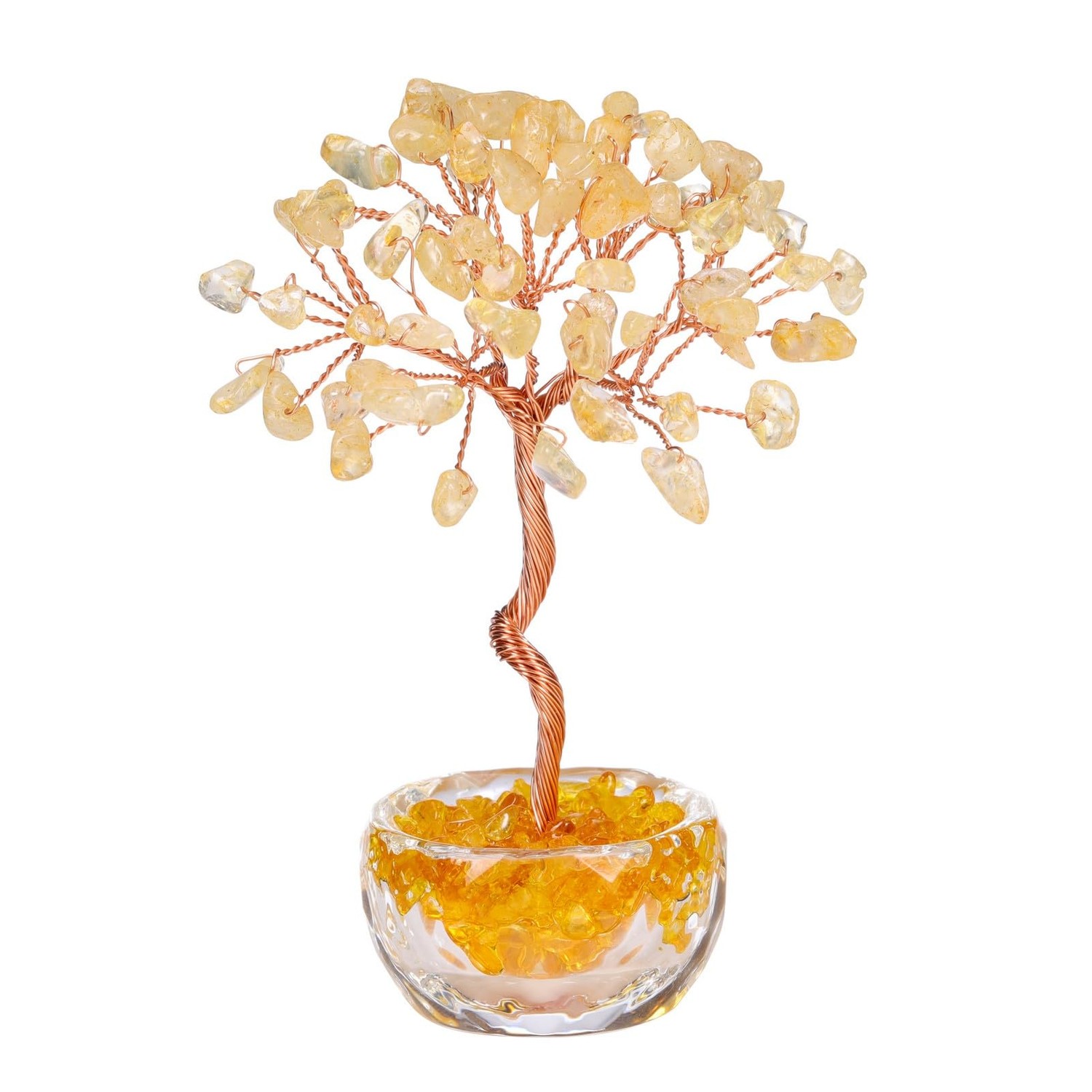 Jovivi Small Crystal Tree, Citrine Tree of Life Natural Crystal Healing ...