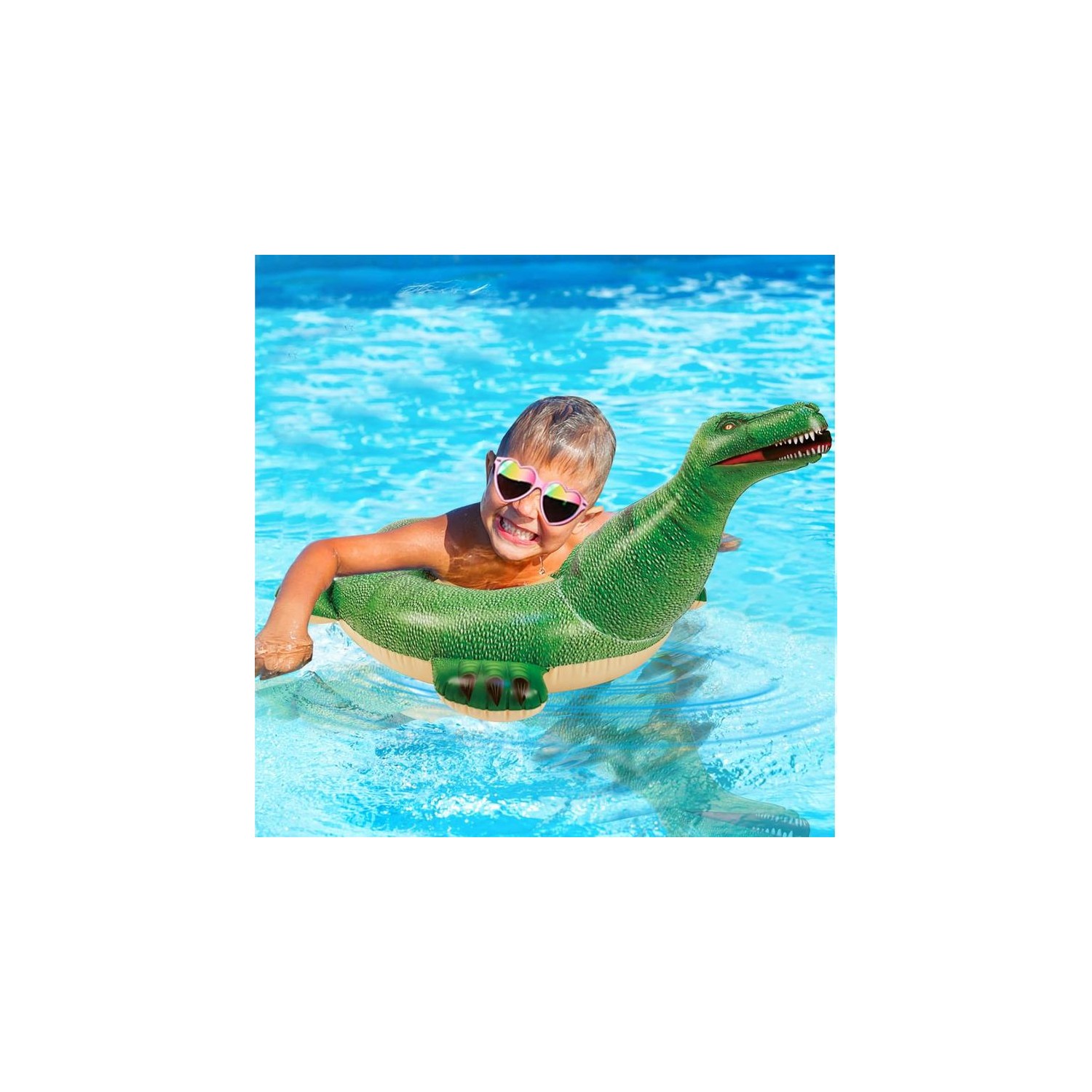 Lifelike inflatable dinosaur pool floats kids swimming pool ring kids ...