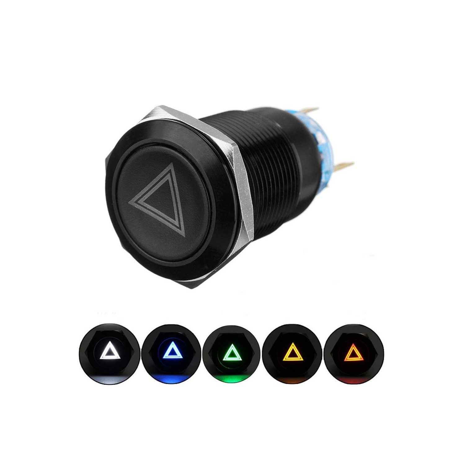 TuToy 19 mm 12 V LED Push Button On Off Hazard Switch for Car Truck Red ...