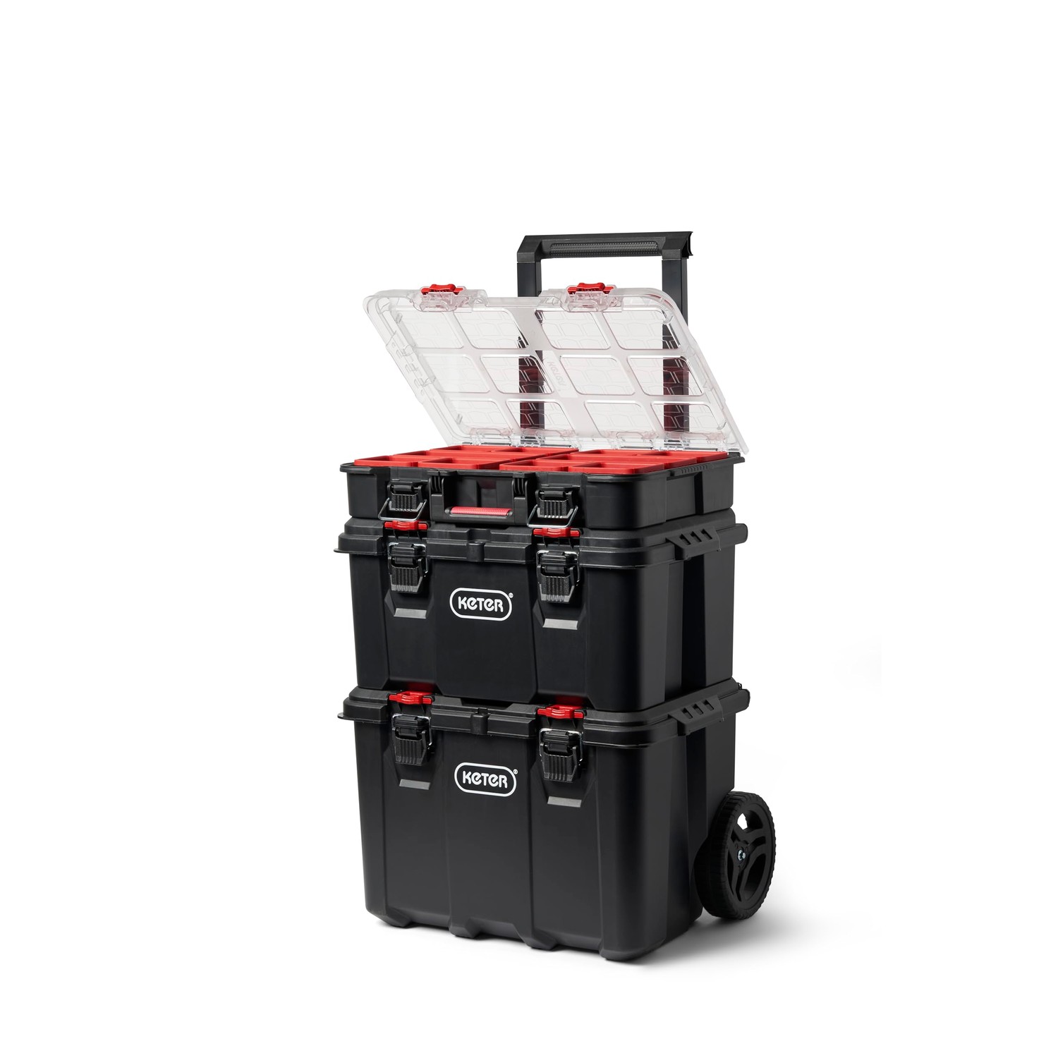 Keter Stack-n-Roll Modular Tools Organizer for Garage Storage and DIY ...