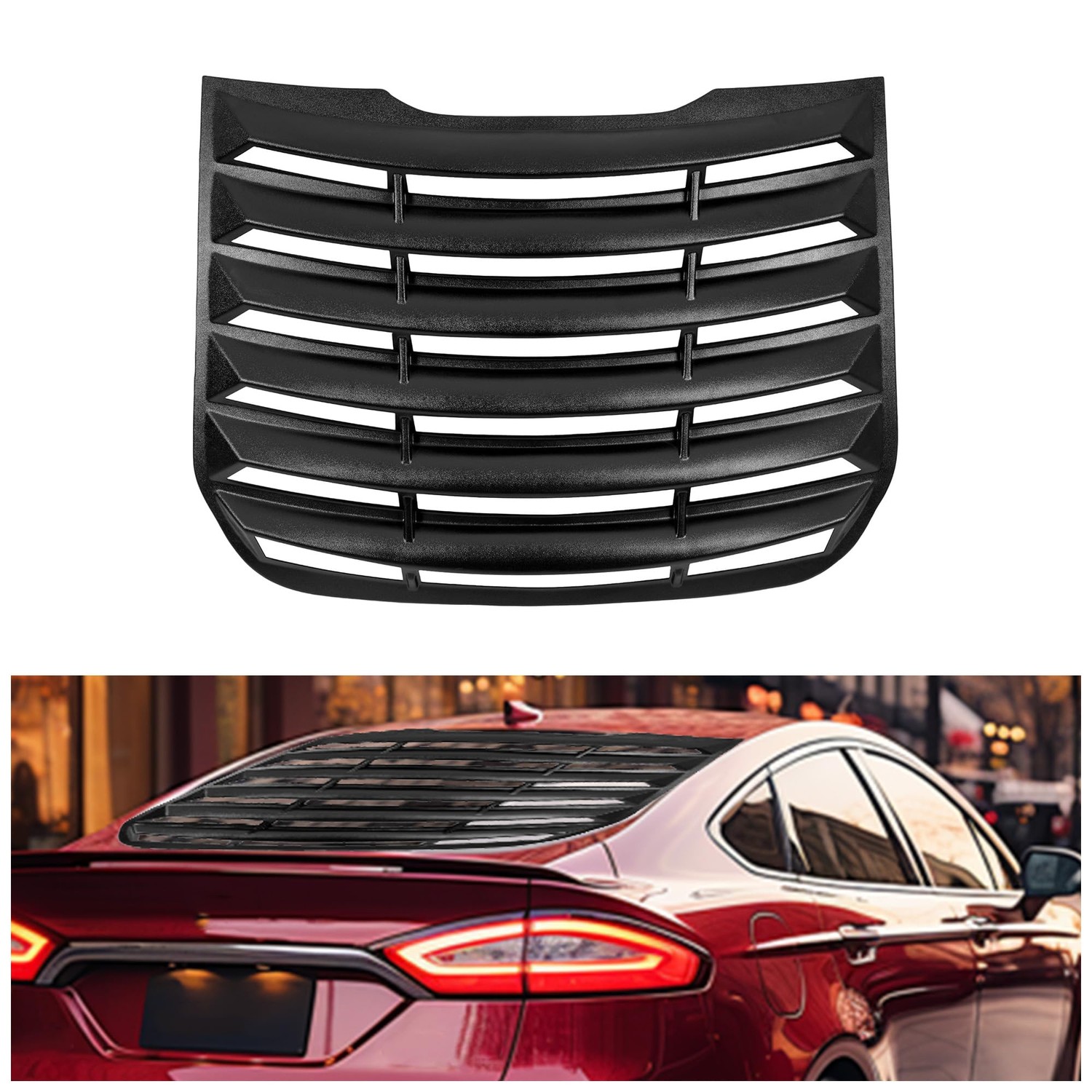 KUAFU Rear Window Louver Compatible with 2013-2020 Ford Fusion ...