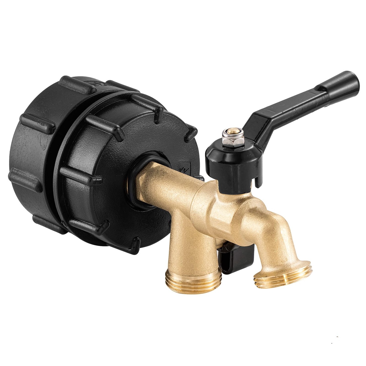 Tigbear Double Outlet IBC Tote Fittings, 275 330 Gallon IBC Tote Water ...