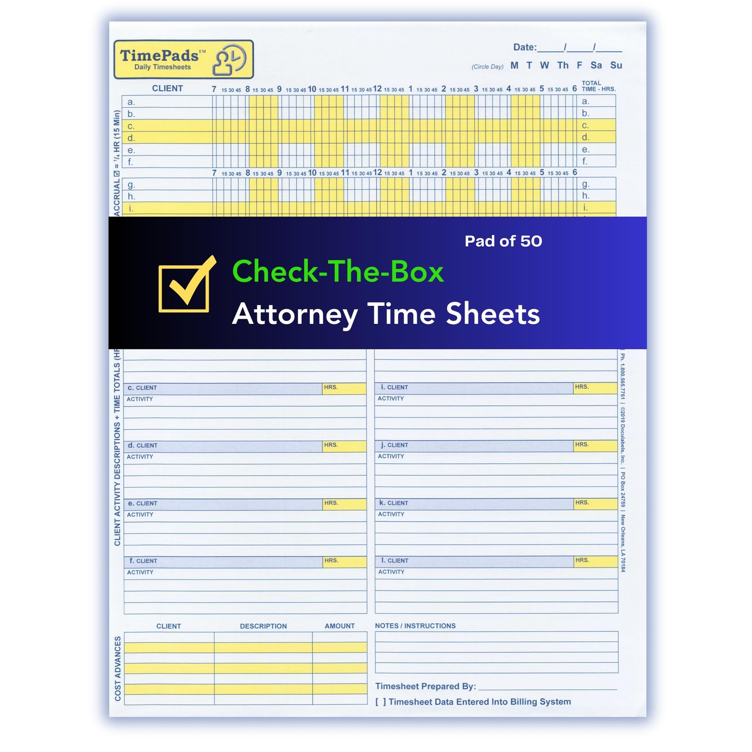 TimePads: "Check-The-Box" Time Sheets for Lawyers. Effortless ...