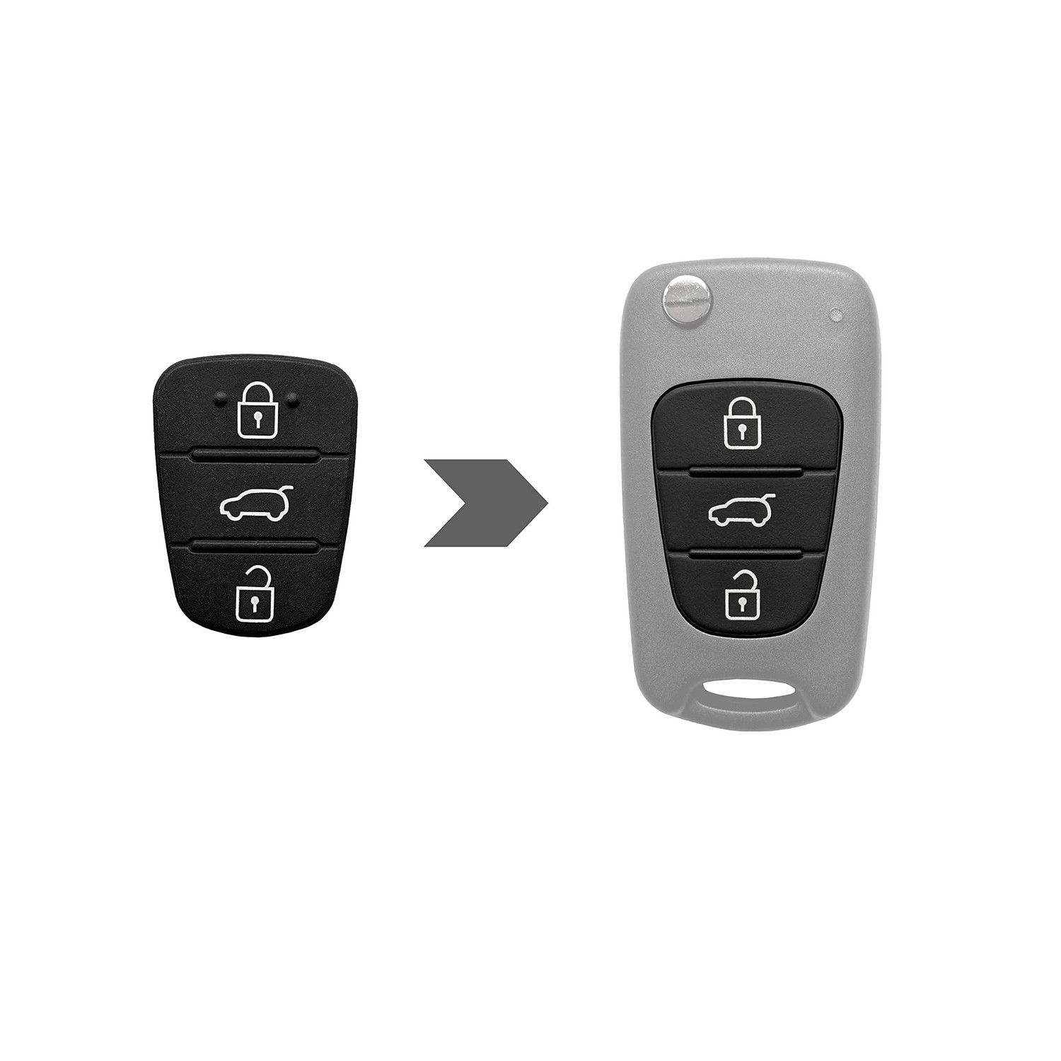 AMAKEY Keypad Rubber Pad Replacement Keypad for Hyundai & Kia Car Key ...