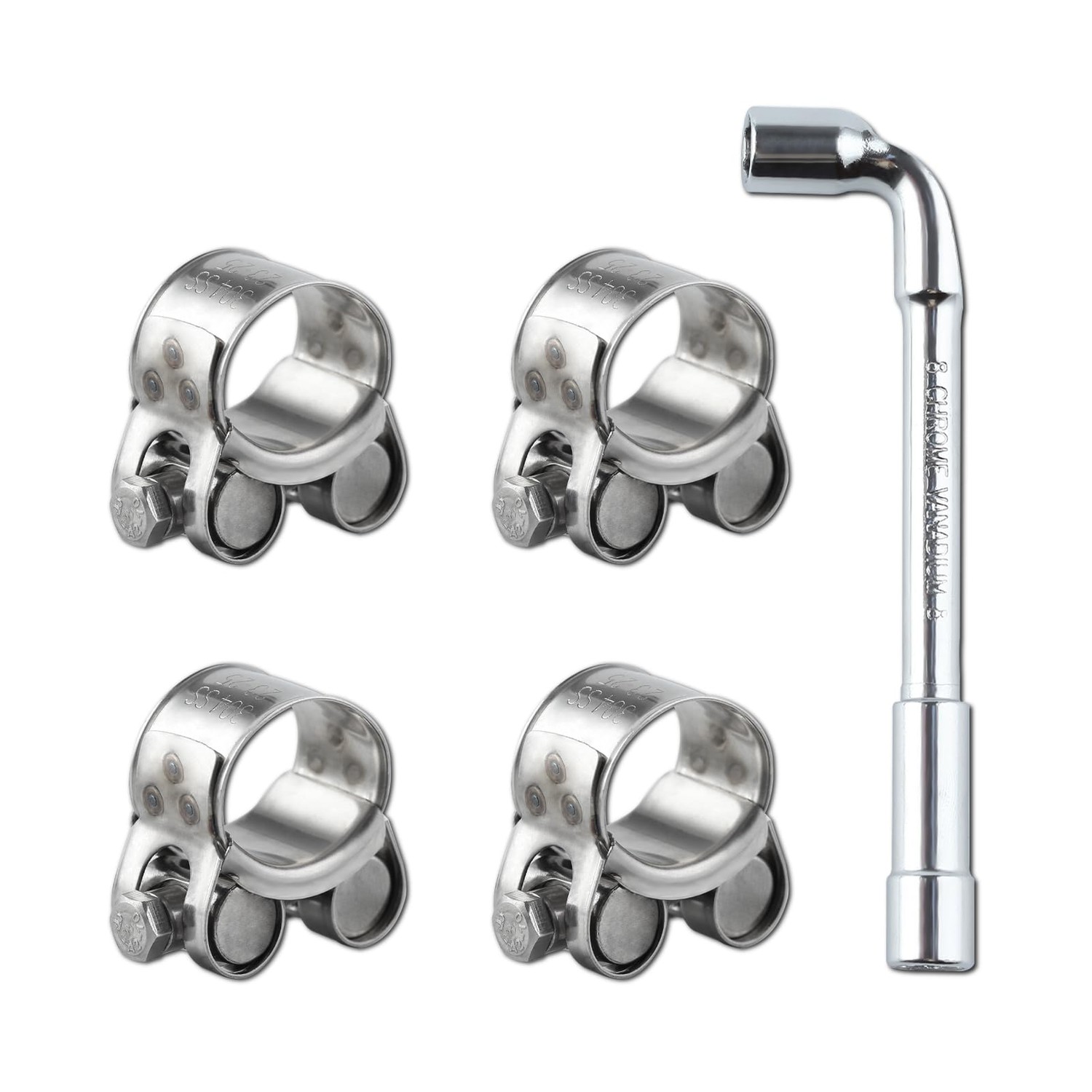 LEONTOOL 4 PCS 23-25mm Range T-Bolt Hose Clamps, Heavy Duty Adjustable ...