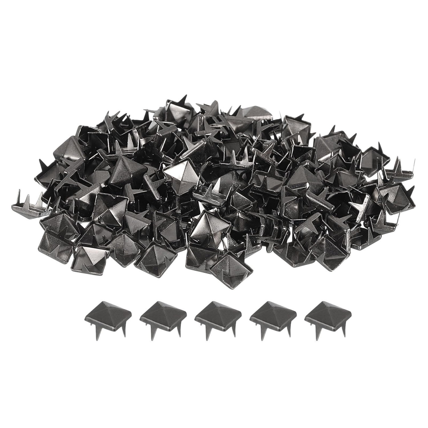 sourcing map 100 Pcs Pyramid Rivets for Clothing, 7mm 4-Jaw Square ...