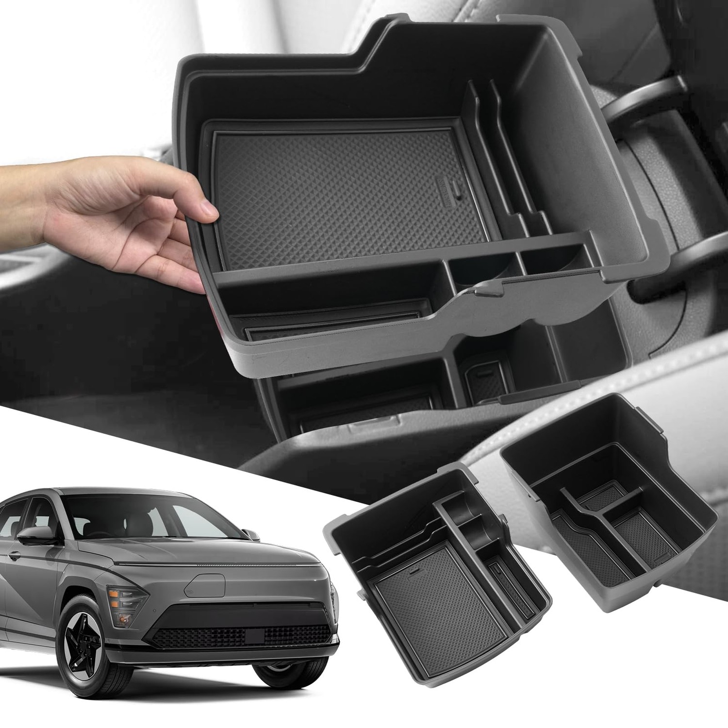 SXCY [2PCS Upper for 2024 2025 Hyundai Kona/Kona EV Center Console ...