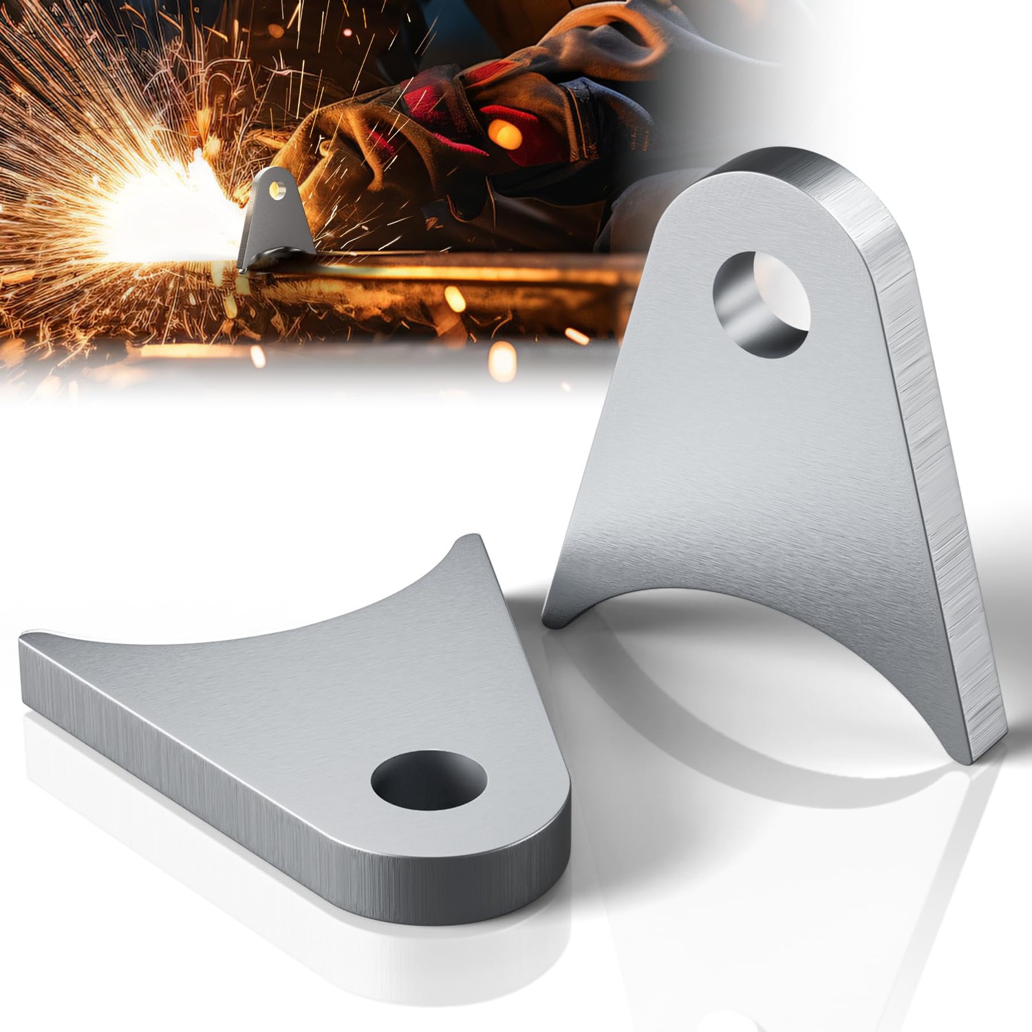 Dabolang 2 Pcs Weld on Tabs with 1/2" Holes,Steel Gussets Weld On ...