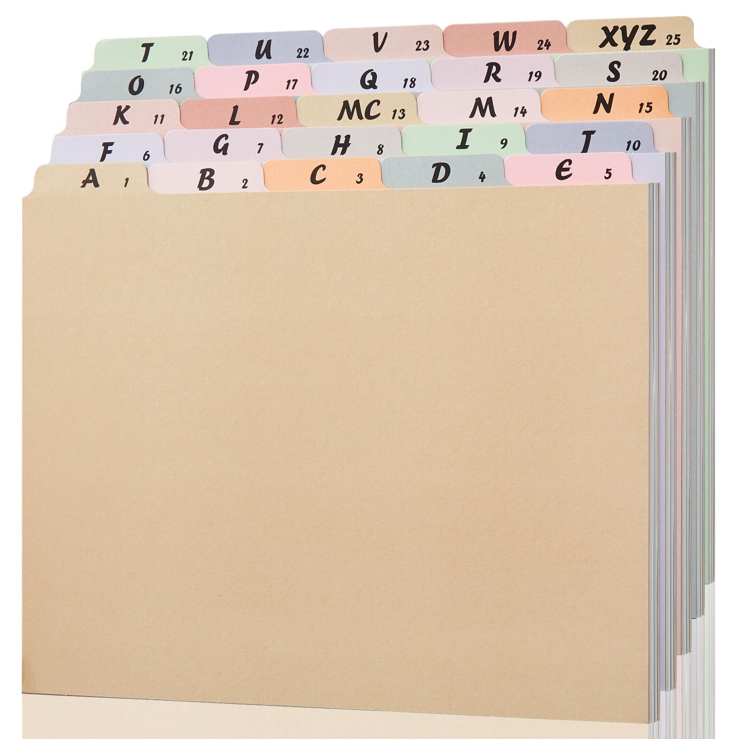 1 Set 25 Alphabet File Dividers A-Z Top Tab File Guides Letter Size 1/5 ...