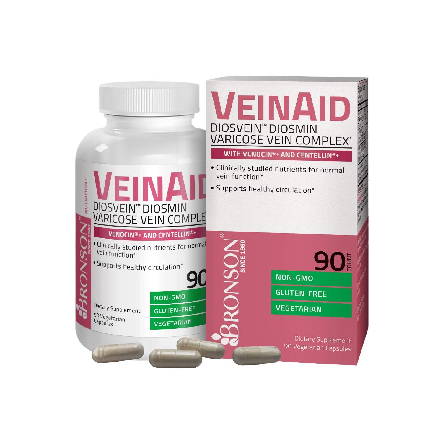 Bronson VeinAid DiosVein Diosmin Varicose Vein Complex with Venocin ...